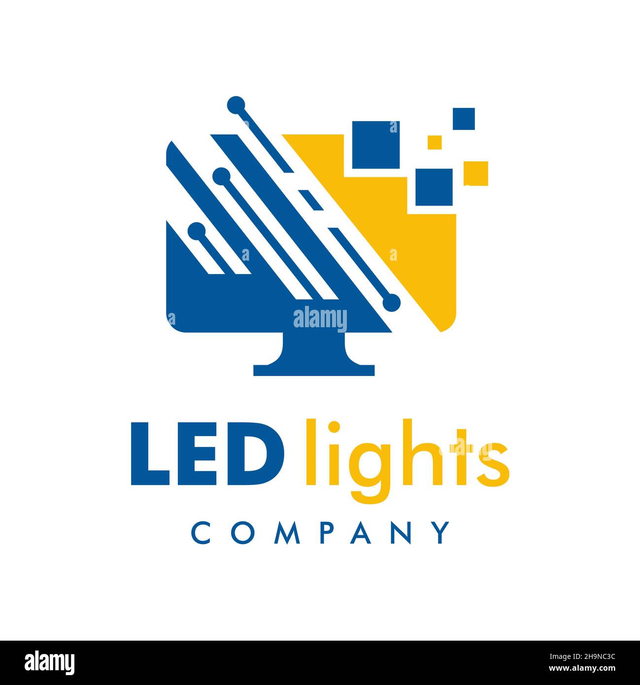 monitor technology logo design template Stock Photo - Alamy