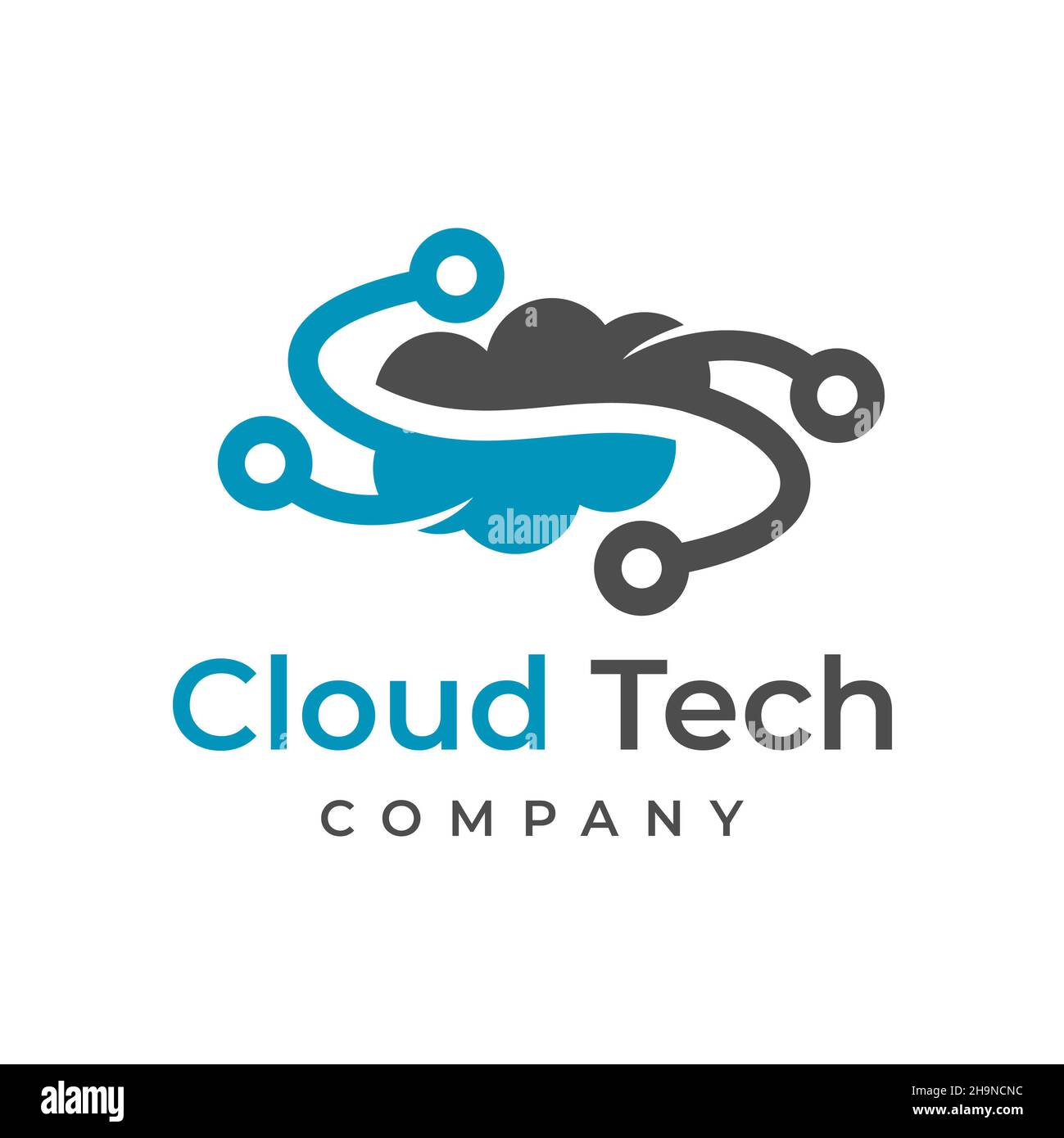 cloud tech logo design template Stock Photo - Alamy