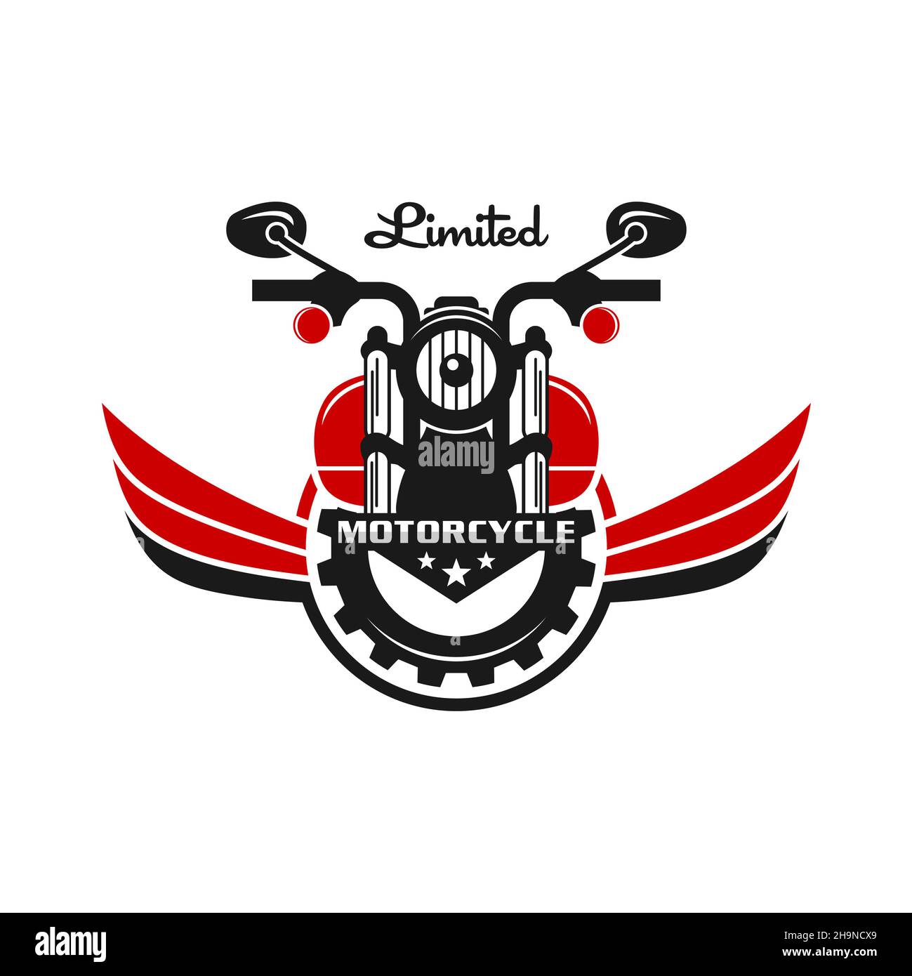 retro or vintage motorcycle emblem logo design Stock Photo - Alamy