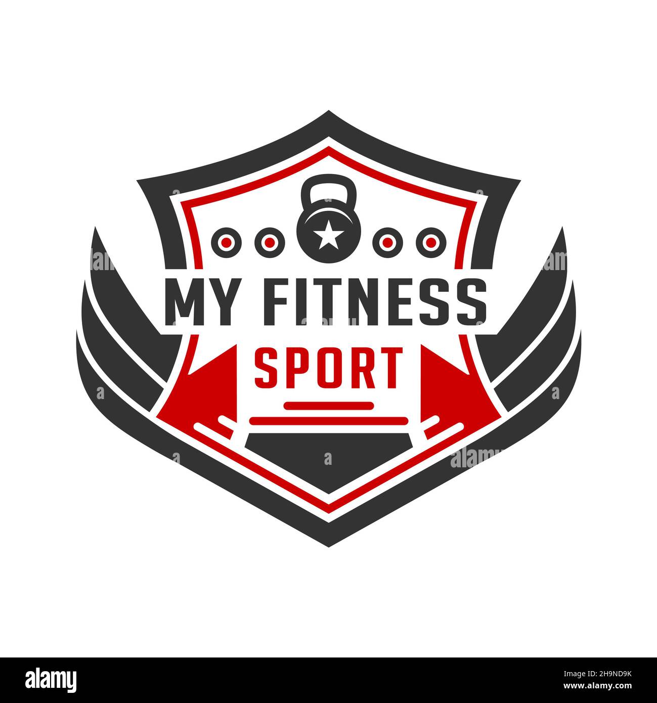 Vintage logo design or retro sports and fitness shield Stock Photo - Alamy
