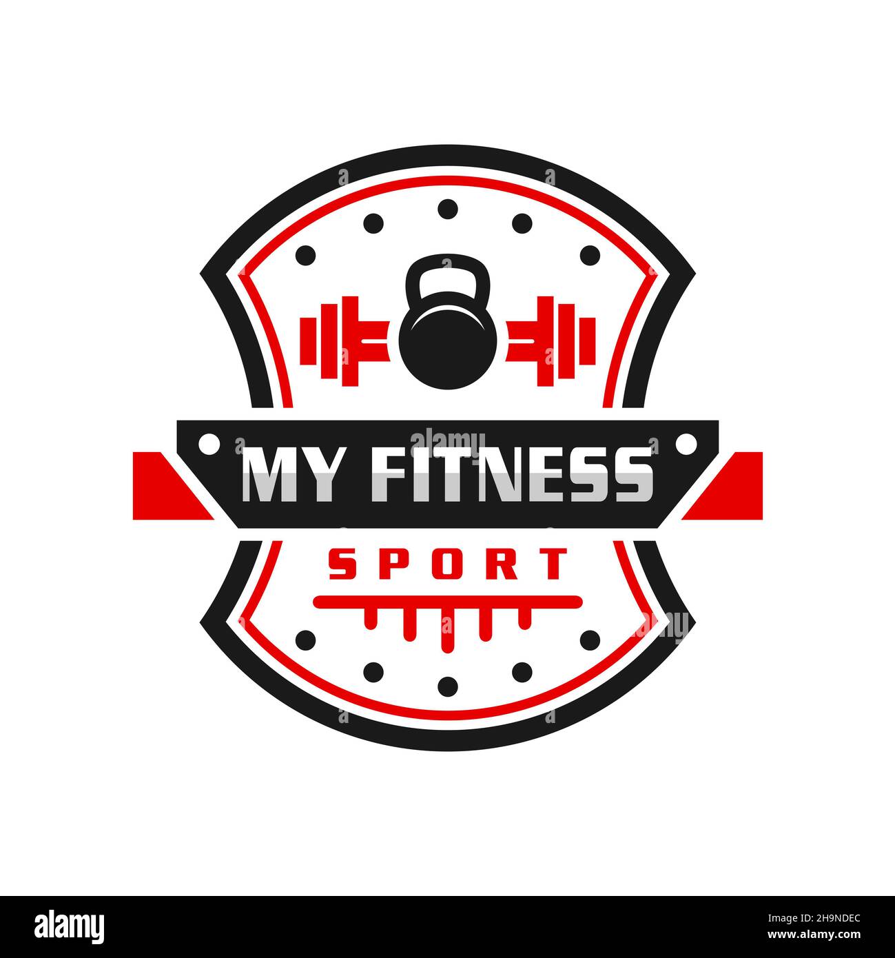 Vintage logo design or retro sports and fitness shield Stock Photo - Alamy