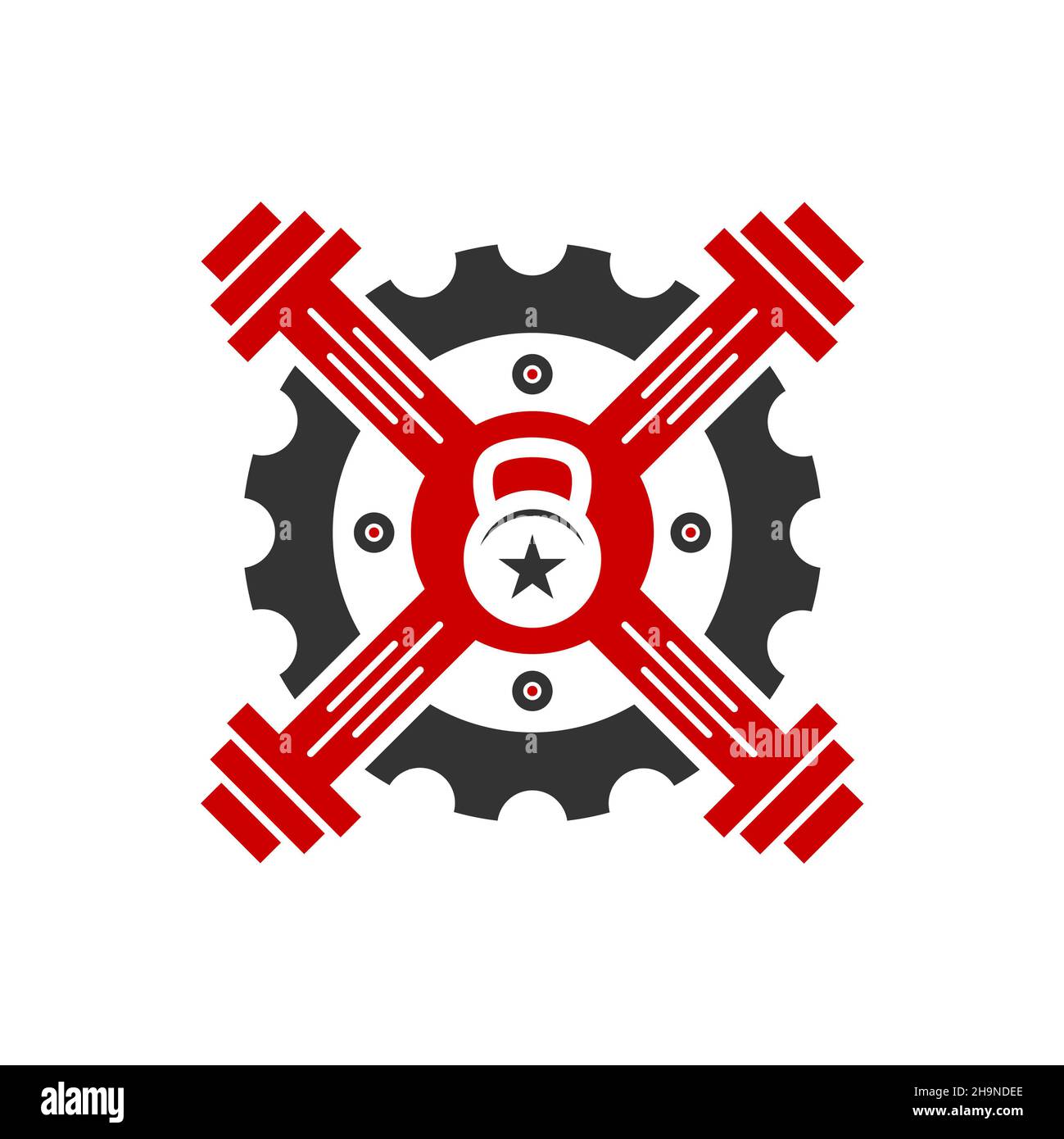 Vintage logo design or retro sports and fitness shield Stock Photo - Alamy