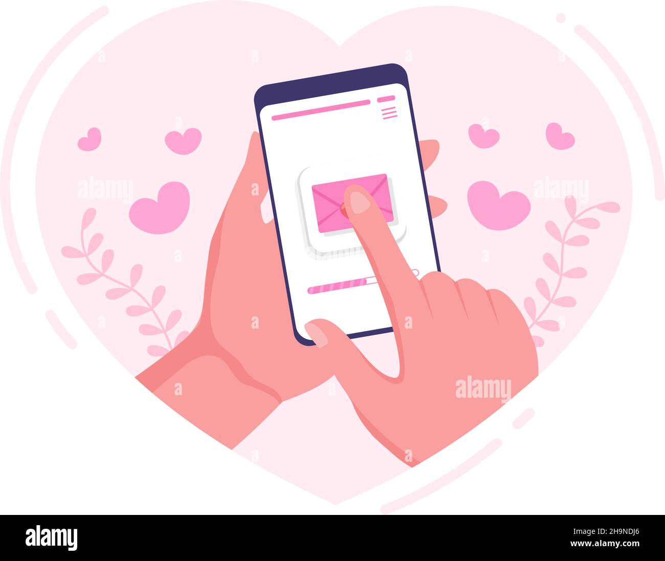 Love Letter Background Flat Illustration for Messages of Fraternity or ...