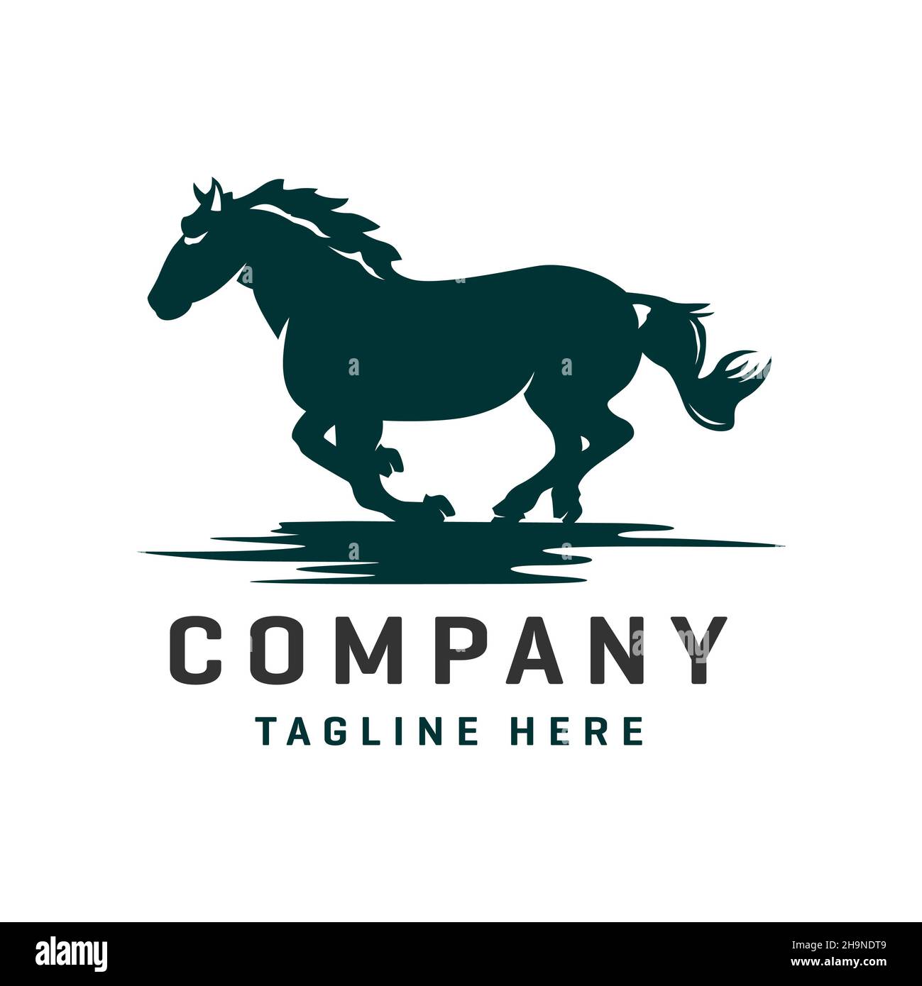 running horse logo design template Stock Photo - Alamy