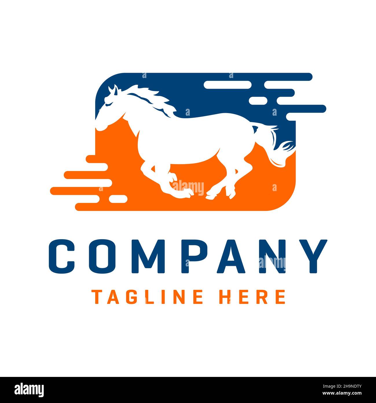 running horse logo design template Stock Photo - Alamy