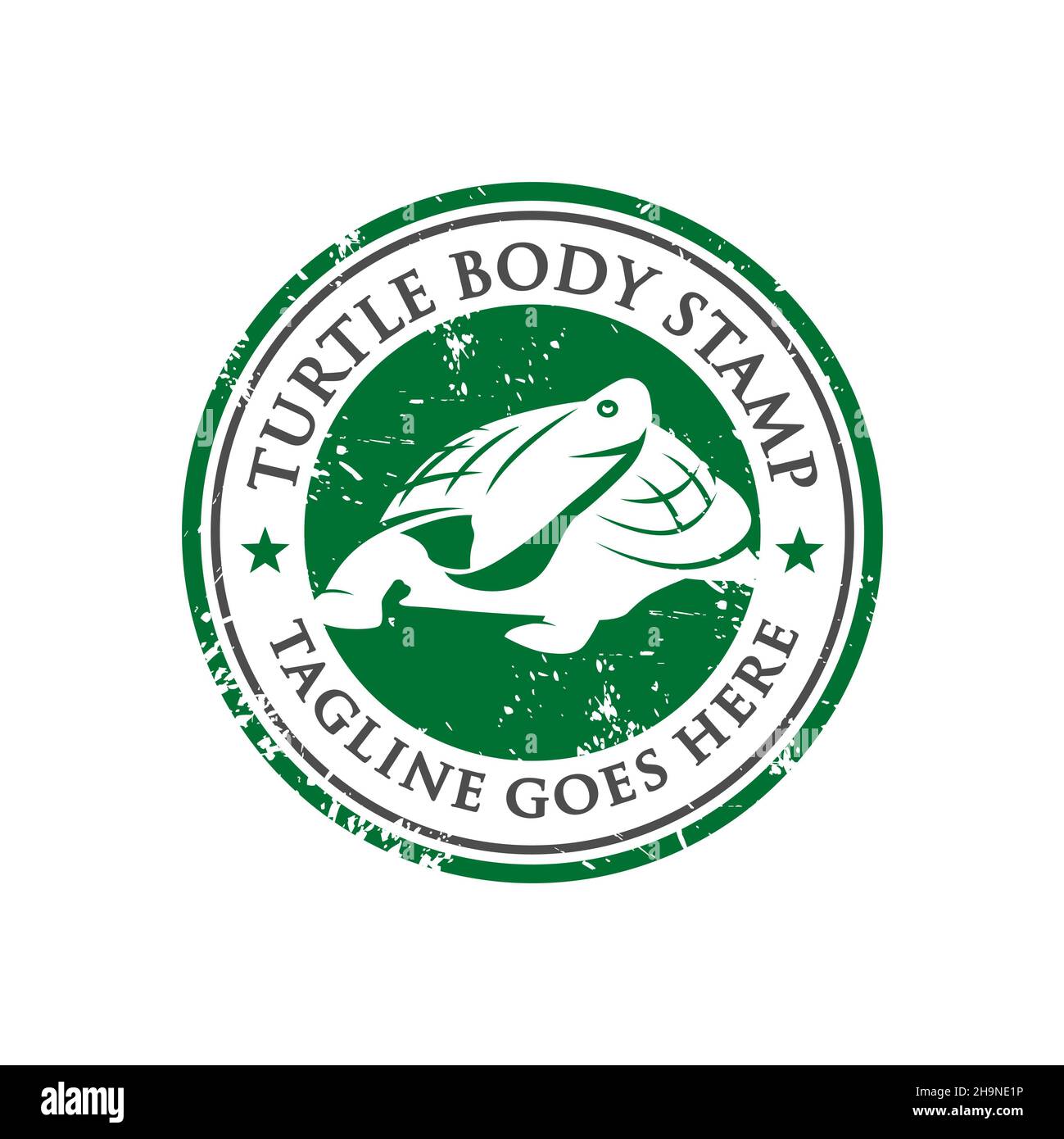 turtle stamp logo design template Stock Photo - Alamy