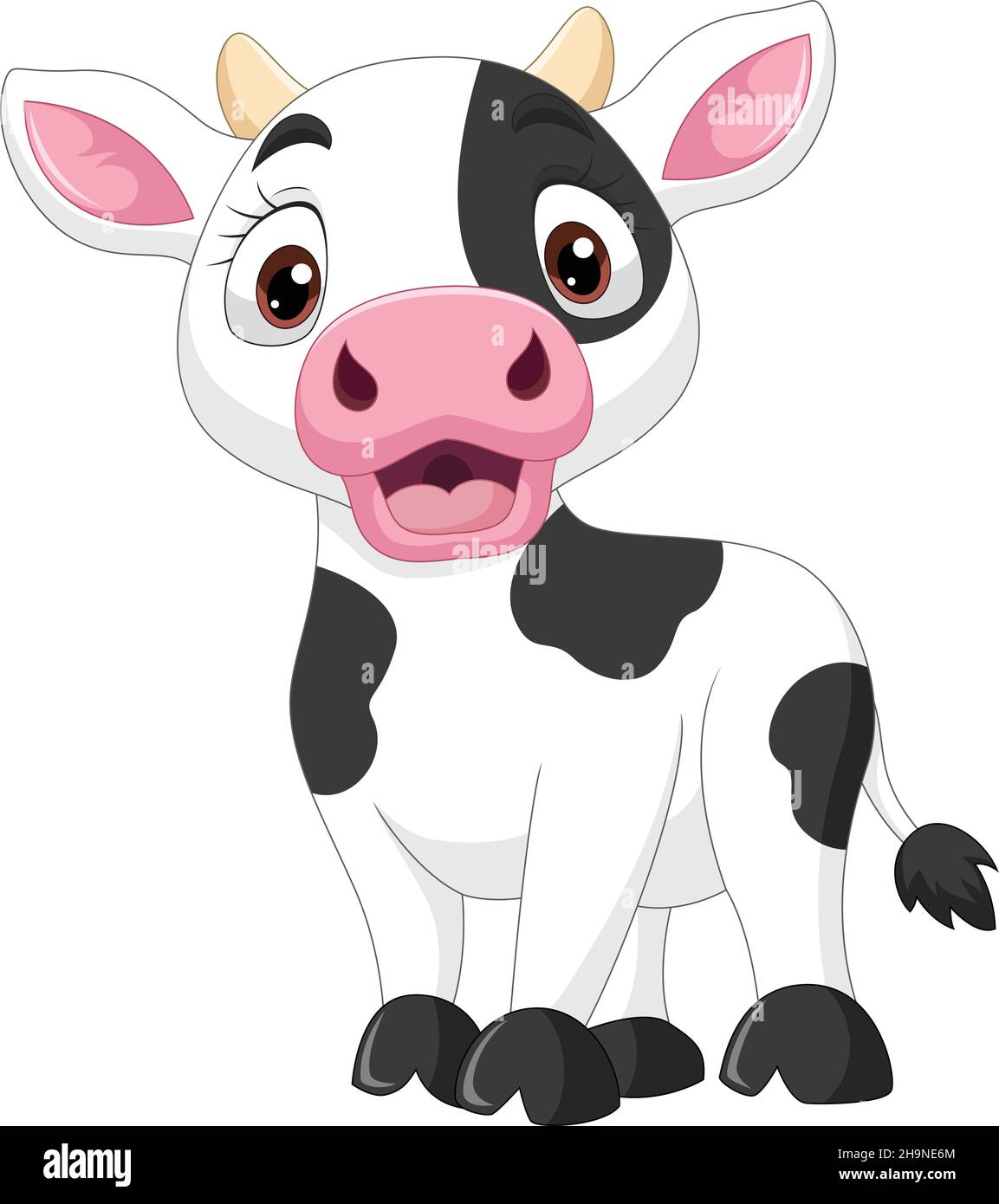 Cute baby cow cartoon on white background Stock Vector Image & Art - Alamy