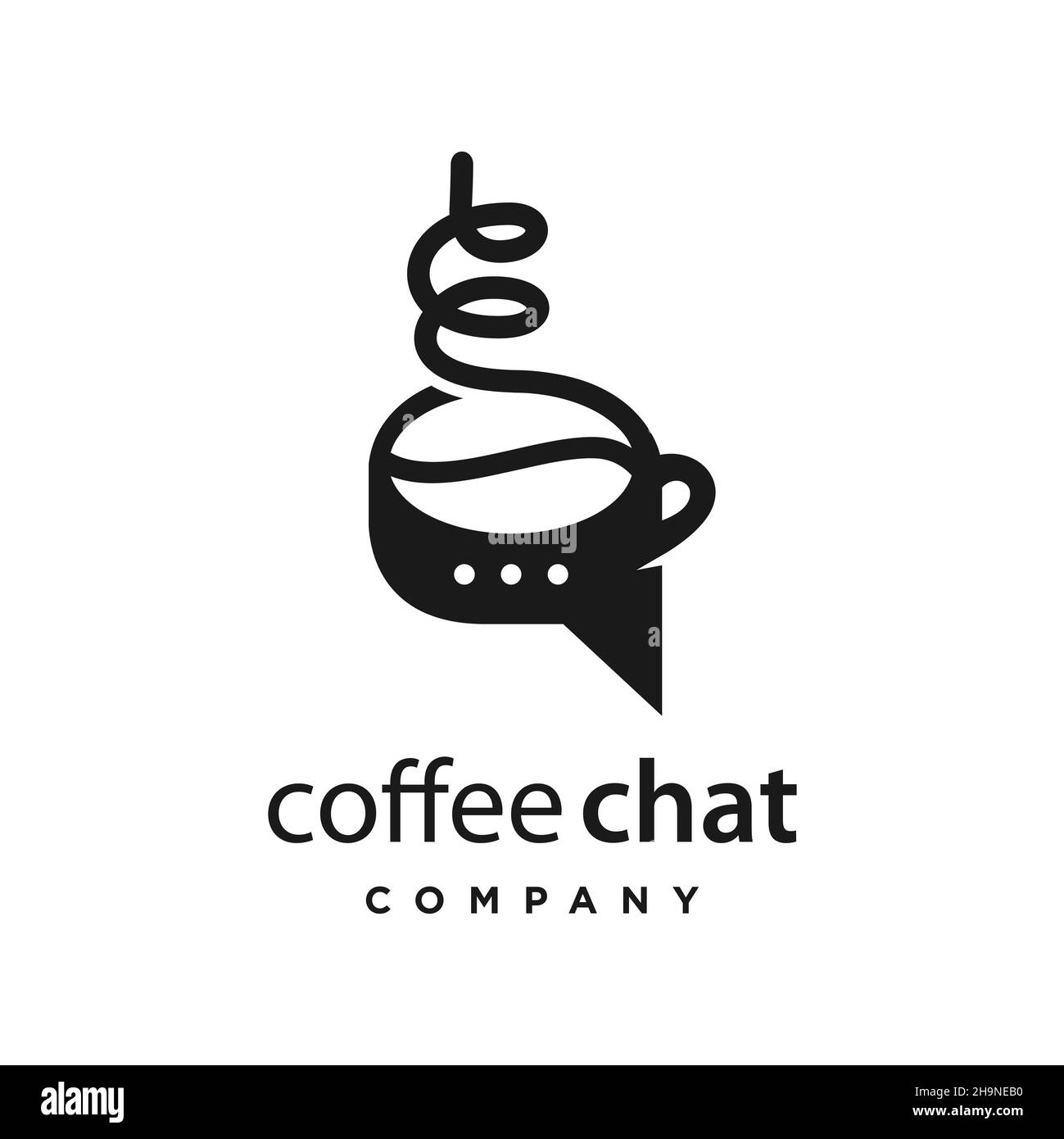 coffee chat logo design template Stock Photo - Alamy