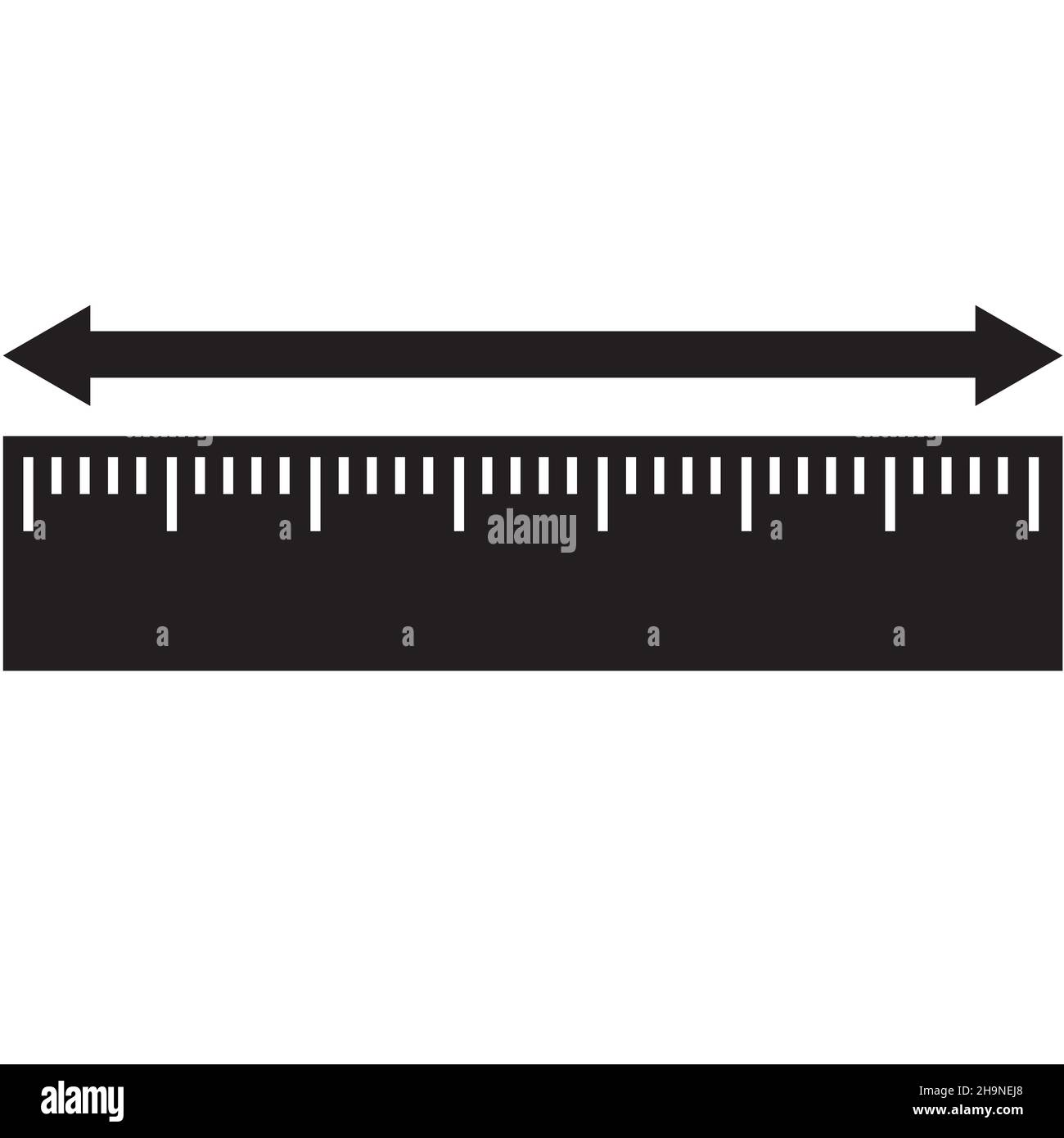 Ruler icon on white background. width measurement sign. Ruler and ...