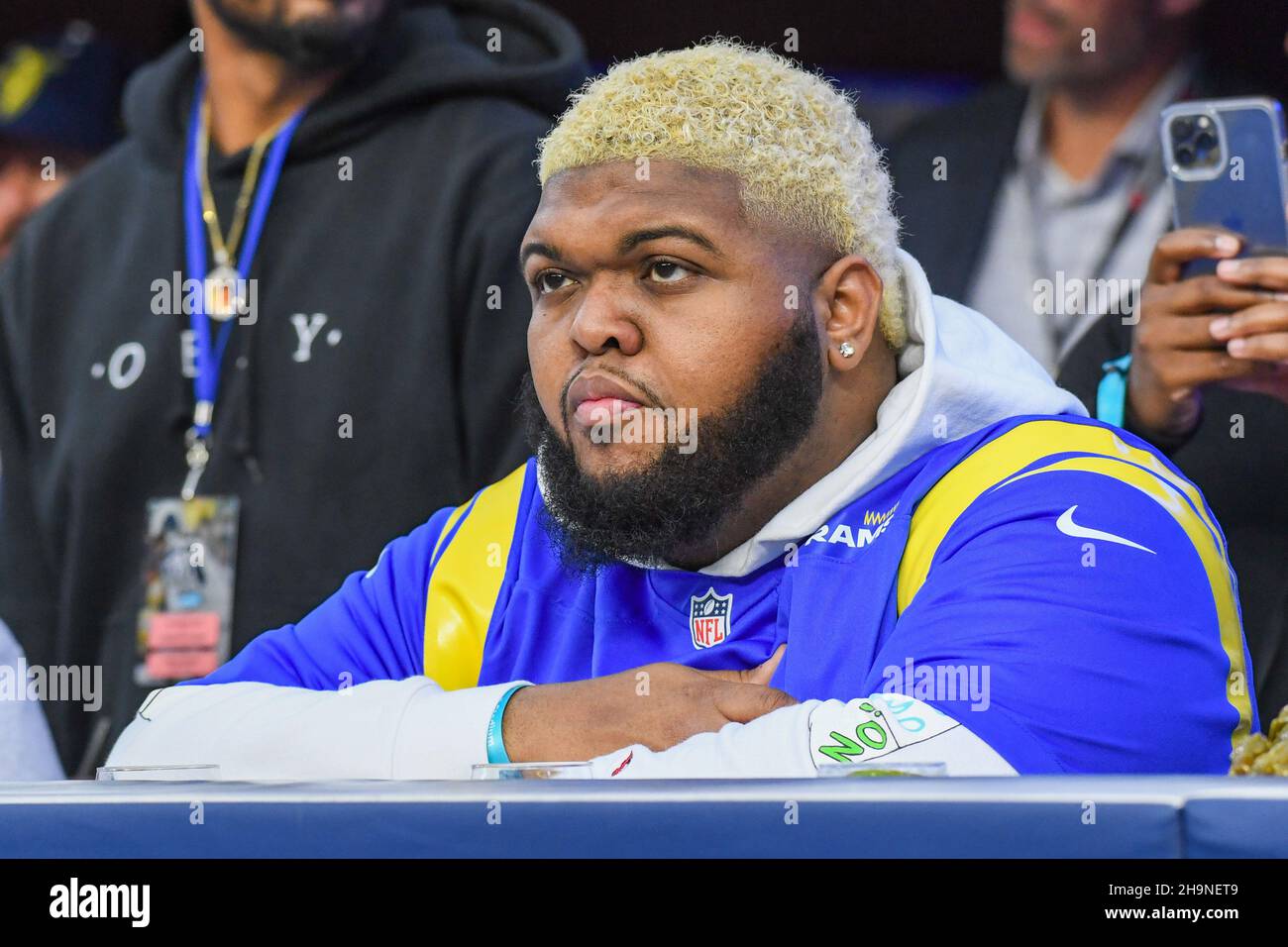 American comedian Druski attends an NFL game between the Los Angeles ...