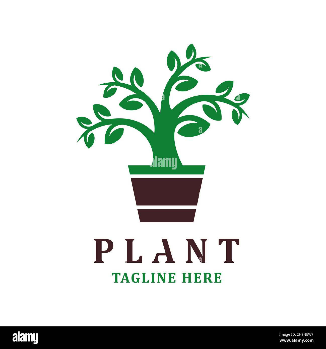plant logo design template Stock Photo - Alamy