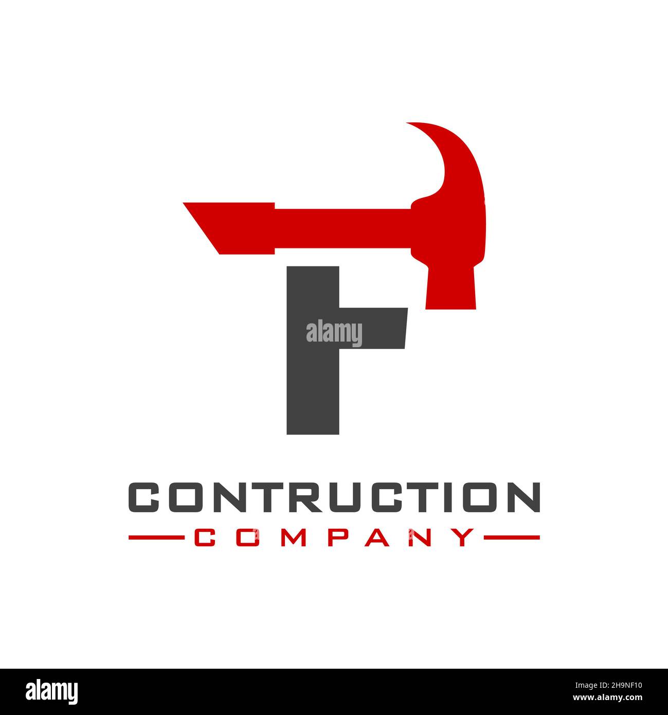 F letter construction logo design Stock Photo - Alamy