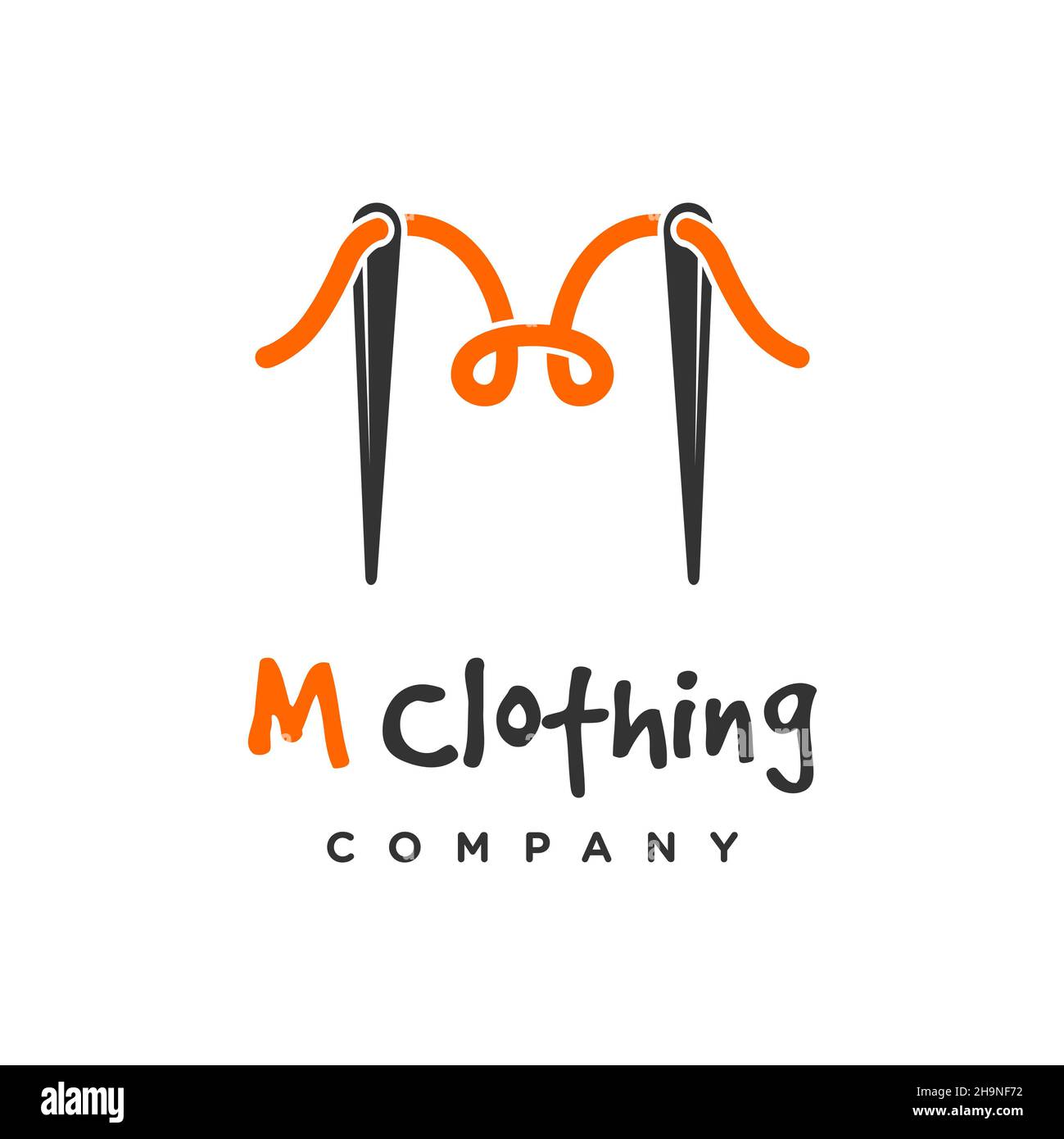 M clothing logo design template Stock Photo - Alamy