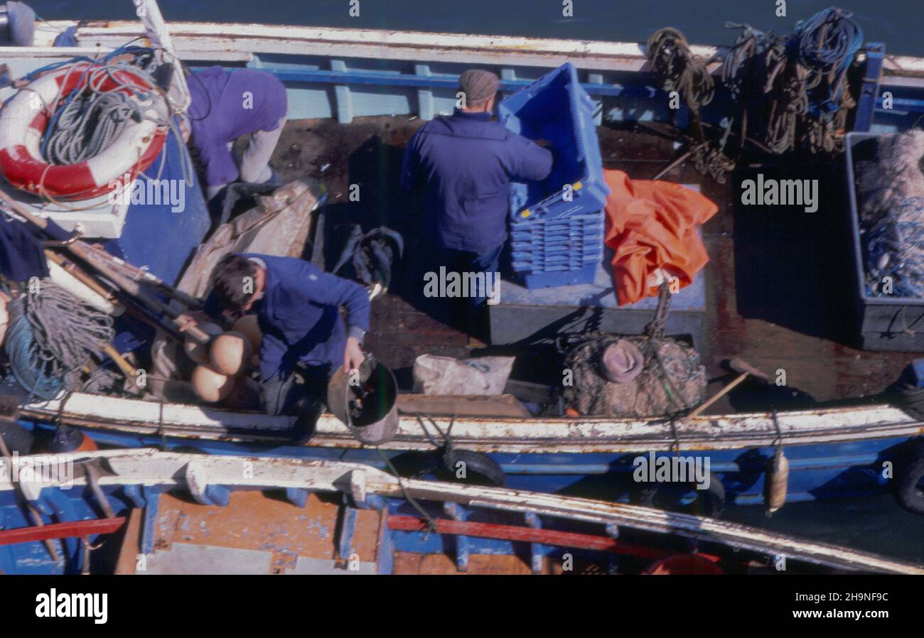 Fishing coble / boat, Whitby, North Yorkshire, England Stock Photo - Alamy