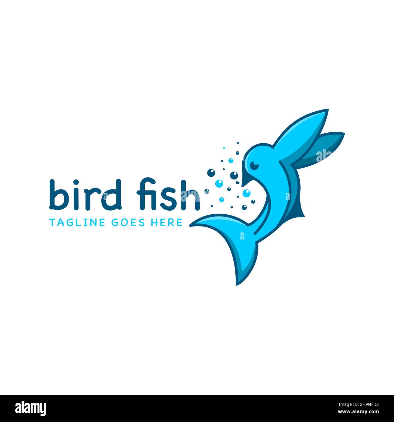 fish bird logo design template Stock Photo - Alamy