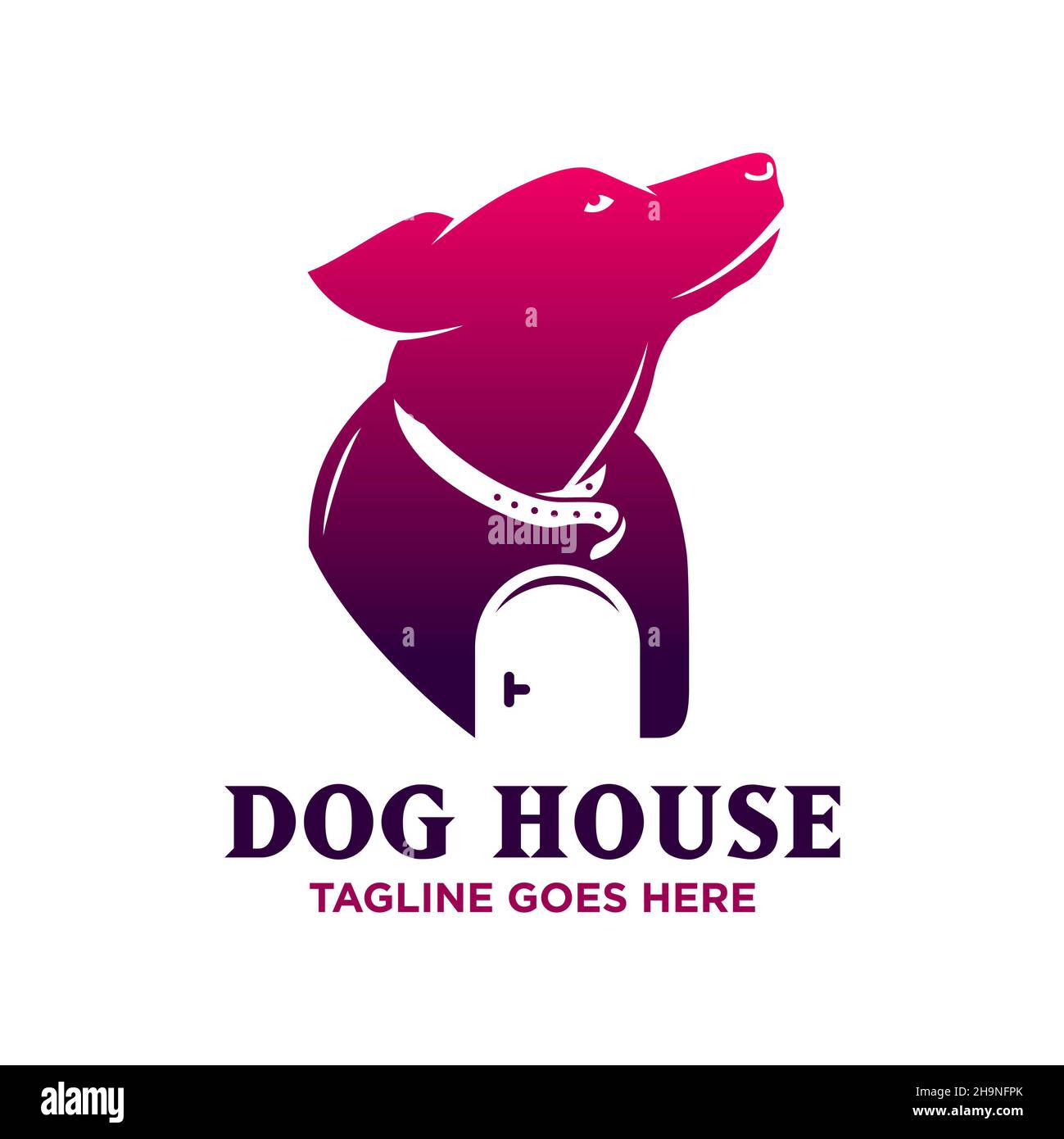 dog house logo design template Stock Photo - Alamy