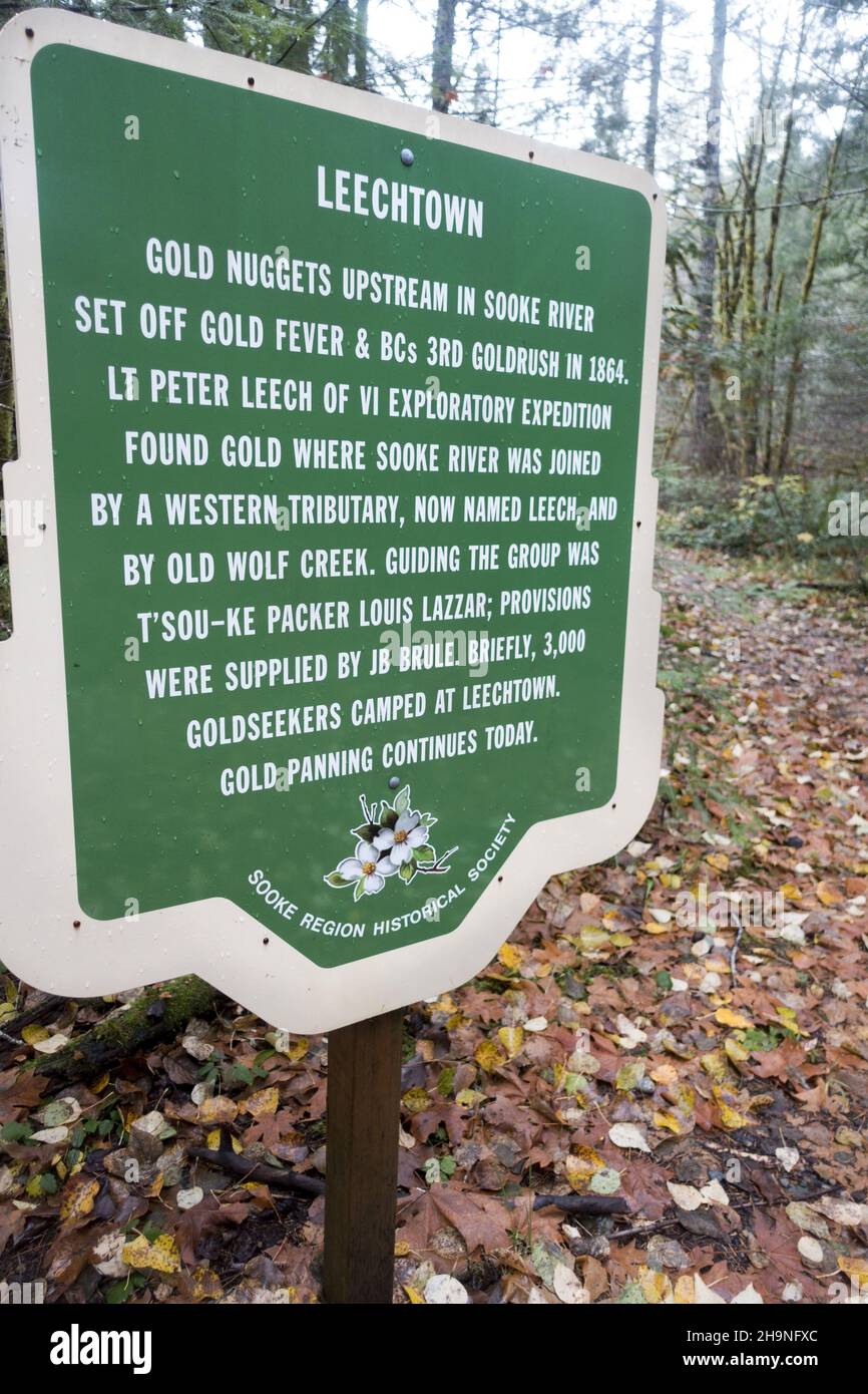 Vertical Portrait of Historical Leechtown Mining Town Sign in Kapoor ...