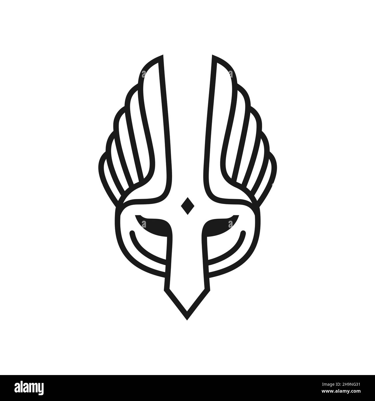 mask and wing outline design Stock Photo - Alamy