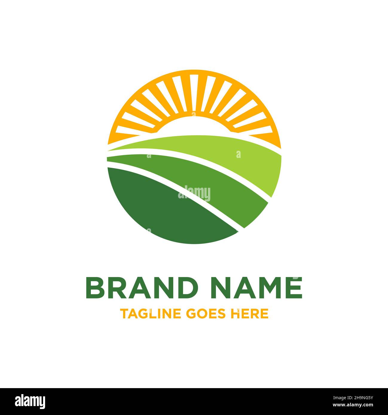 circular agriculture logo design Stock Photo - Alamy