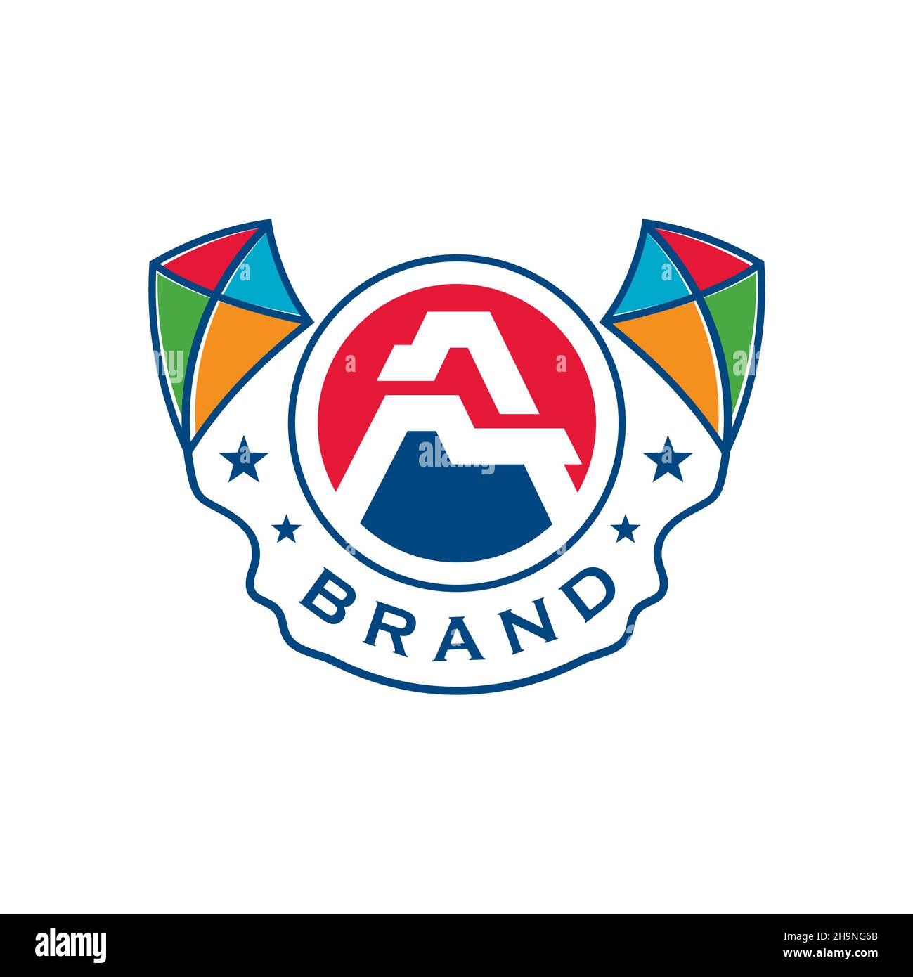 kite logo design template Stock Photo - Alamy