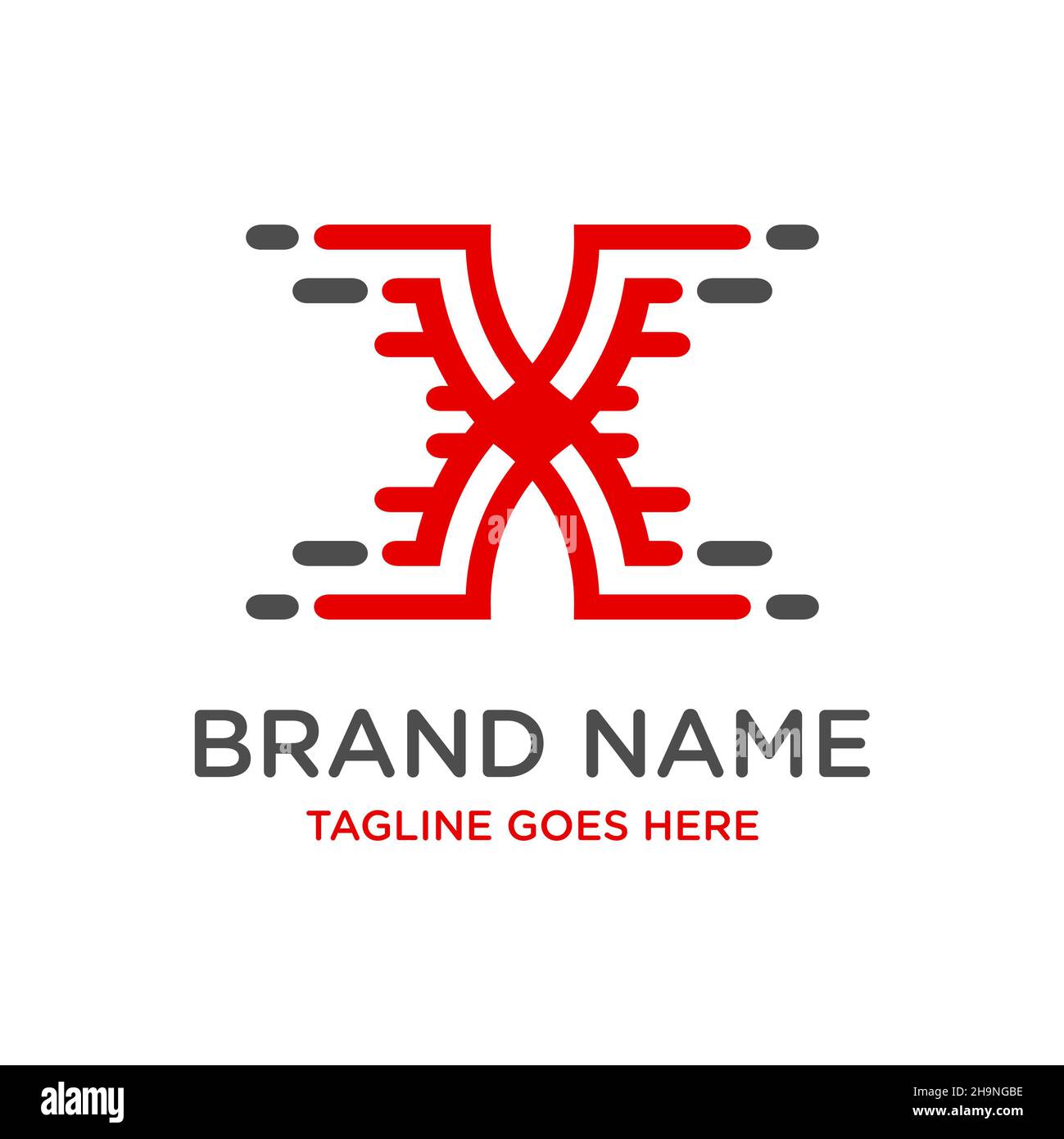 writing X logo design template Stock Photo - Alamy