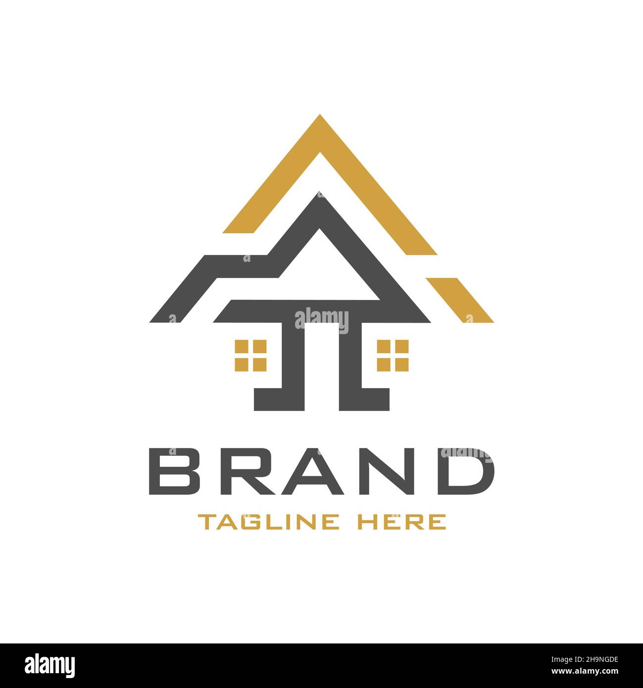 house building logo design template Stock Photo - Alamy