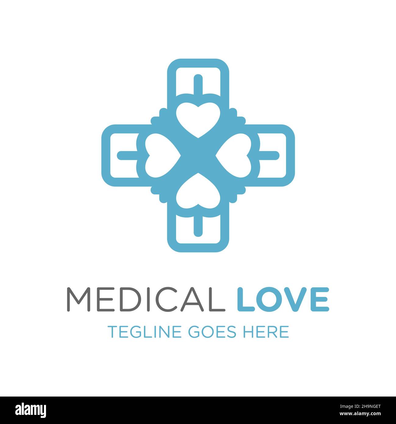 health symbol logo love design Stock Photo - Alamy