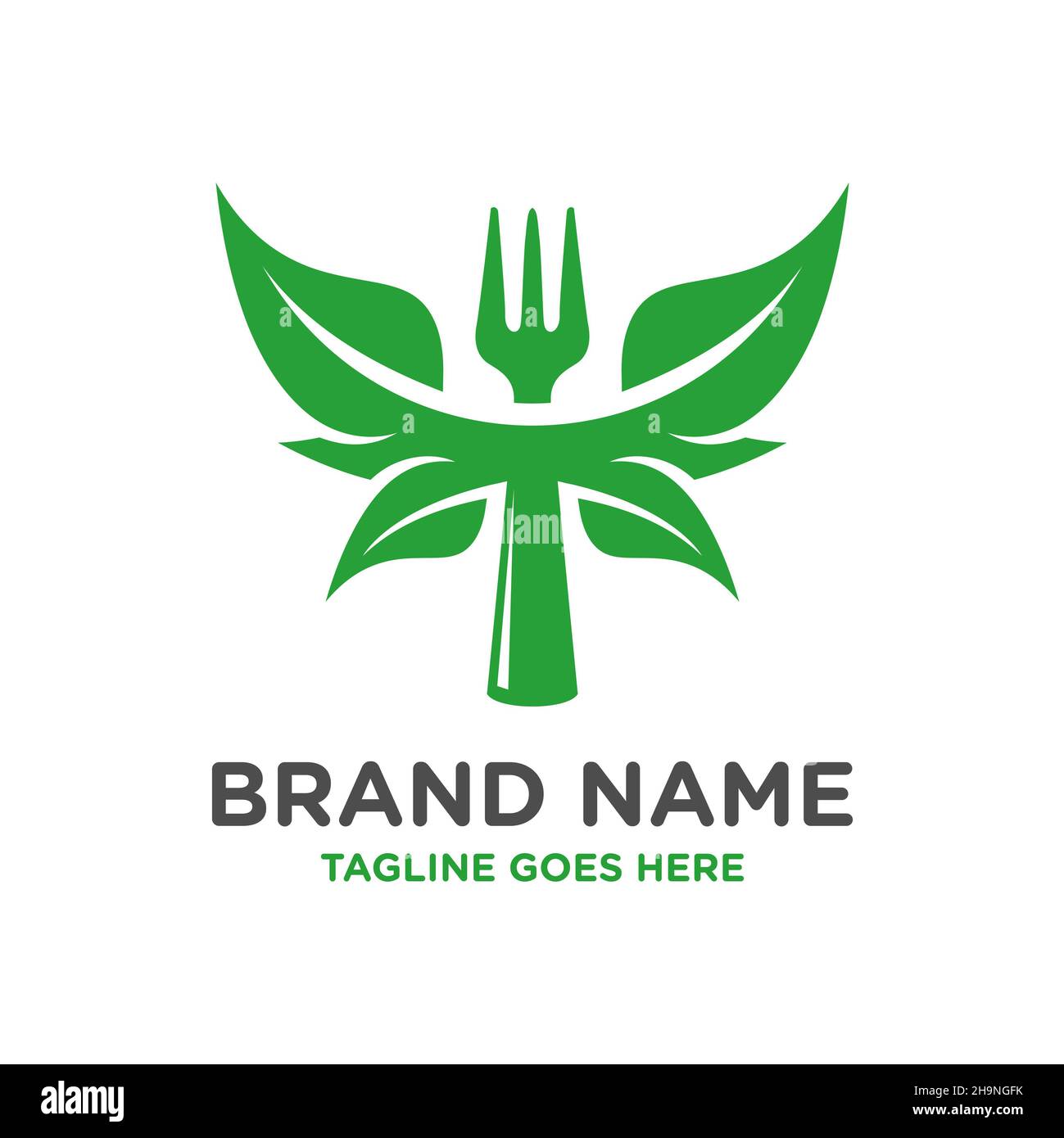 restaurant natural logo design template Stock Photo - Alamy