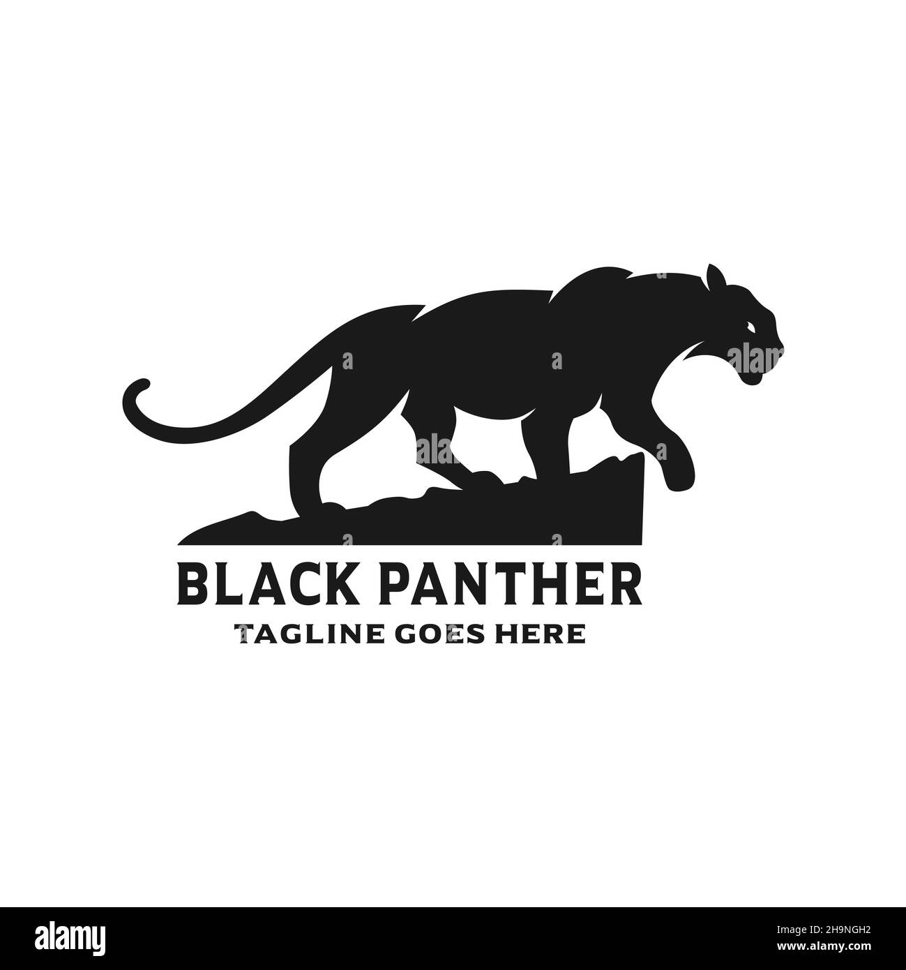 black panther logo design template Stock Photo - Alamy