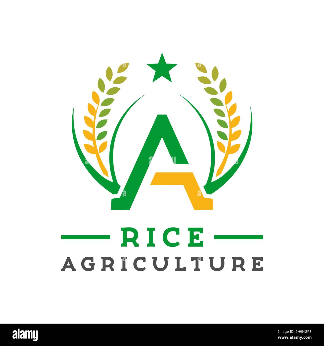 logo design letter A rice farming Stock Photo - Alamy