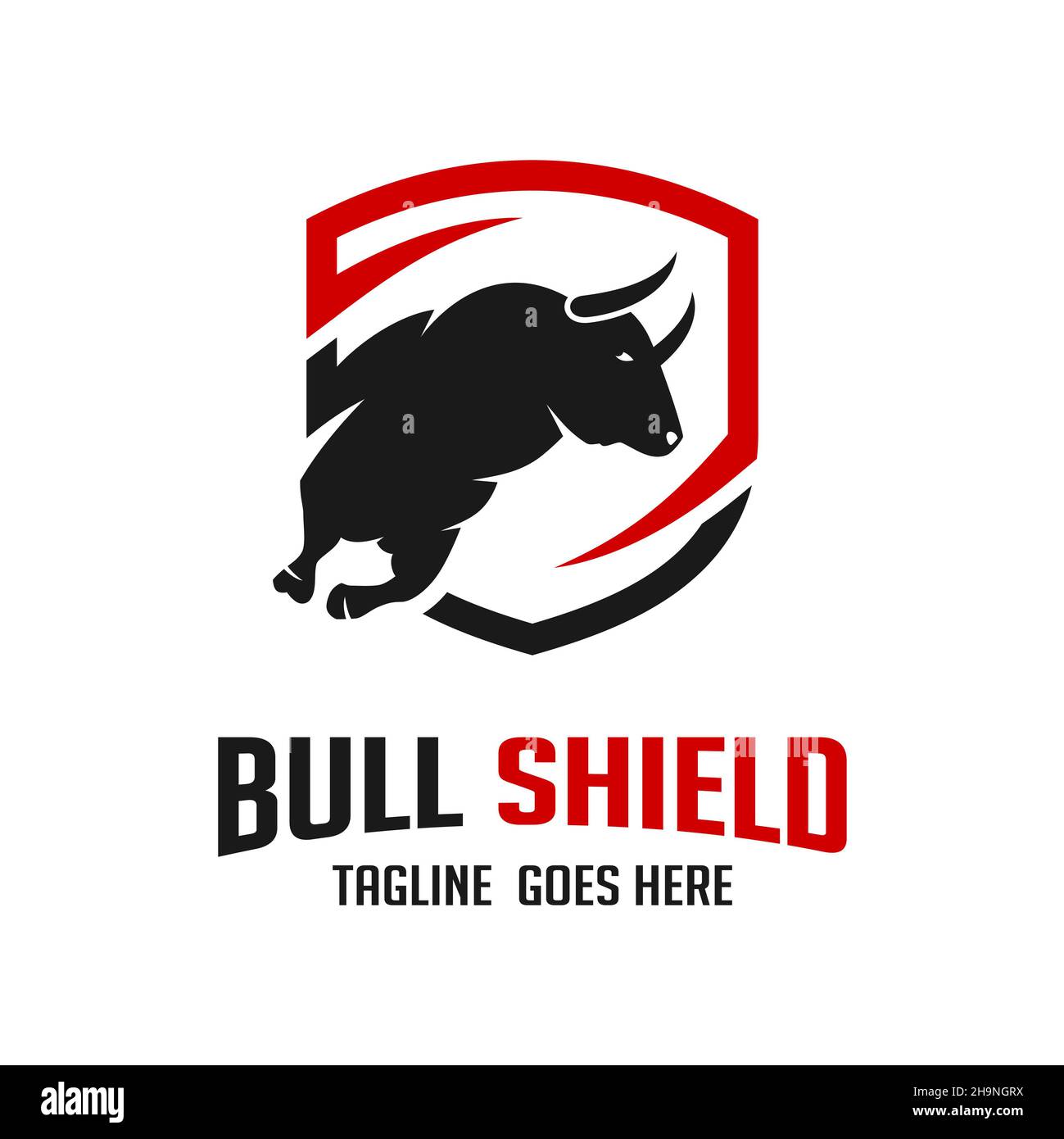 bull head logo design template Stock Photo - Alamy