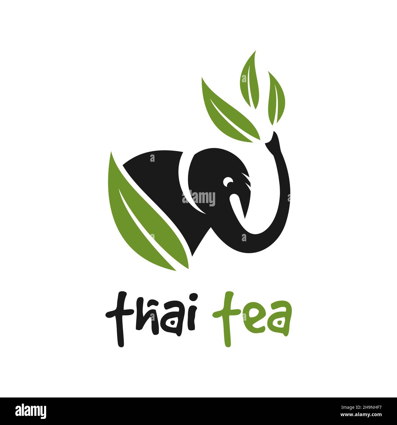 tea elephant logo design template Stock Photo - Alamy