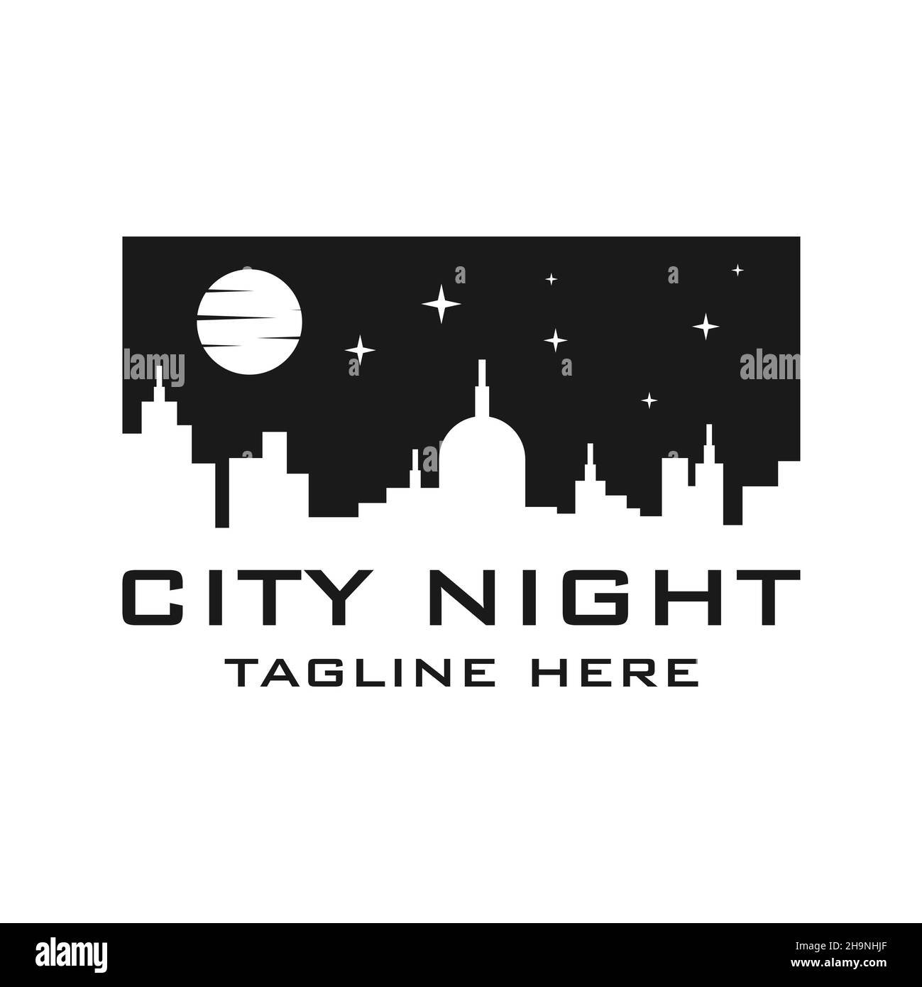 city night logo template Stock Photo - Alamy