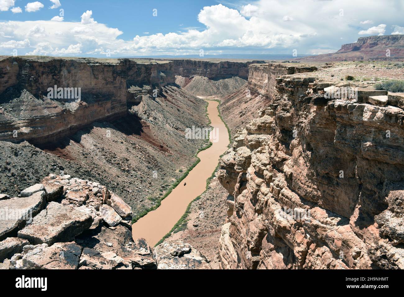 Colorado River flows through Marble Canyon on the way towards Grand ...