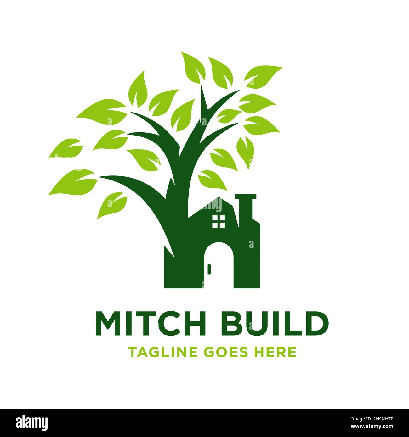 home logo with trees your company Stock Photo - Alamy
