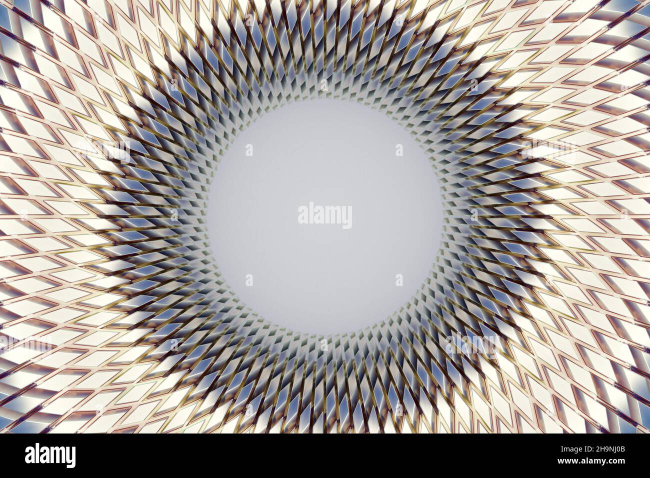 Abstract dynamic round shape with mesh on monocrone isolated background ...