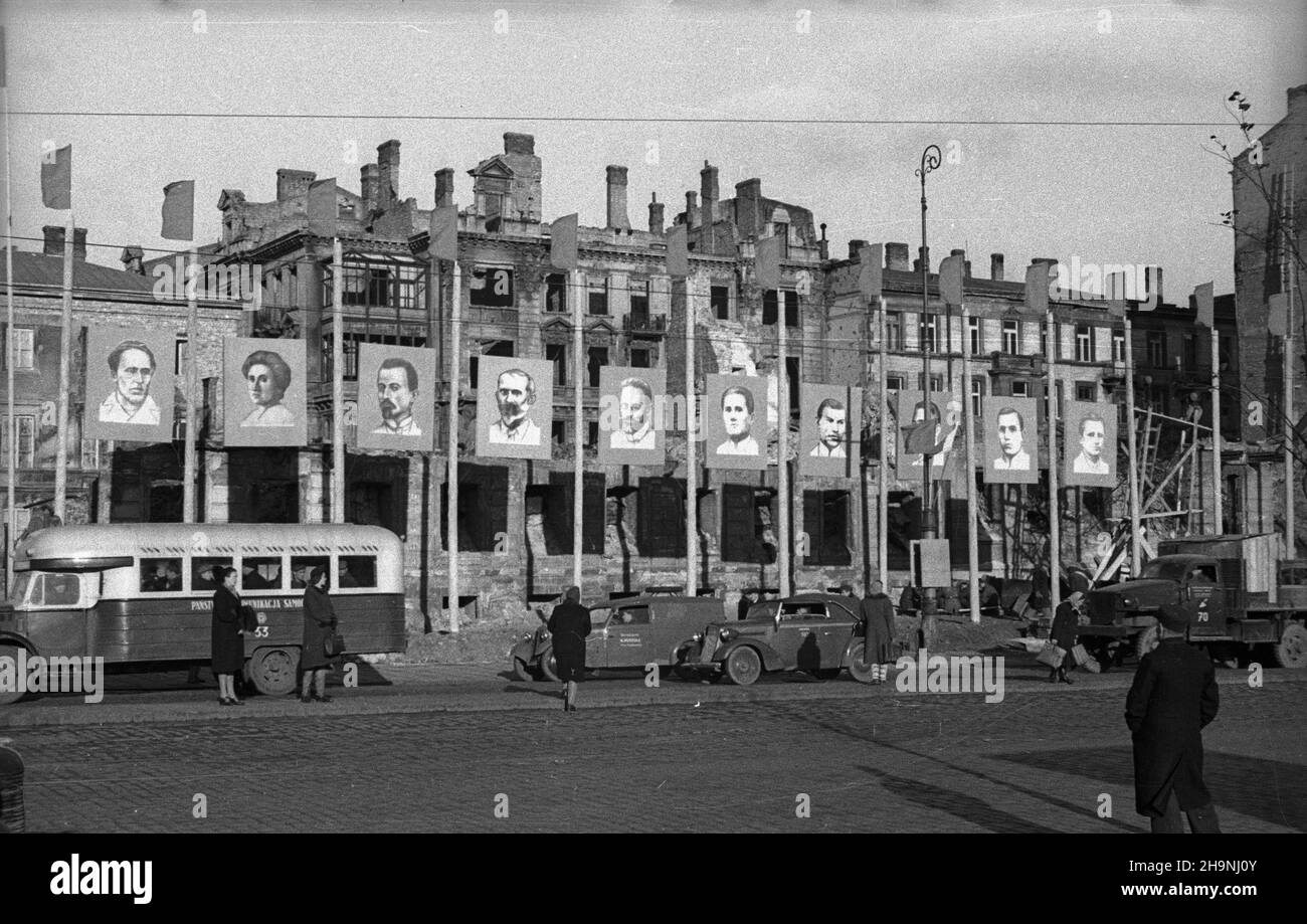 Warszawa, 1948-12. Przed kongresem zjednoczeniowym PPR (Polska Partia Robotnicza) i PPS (Polska ...