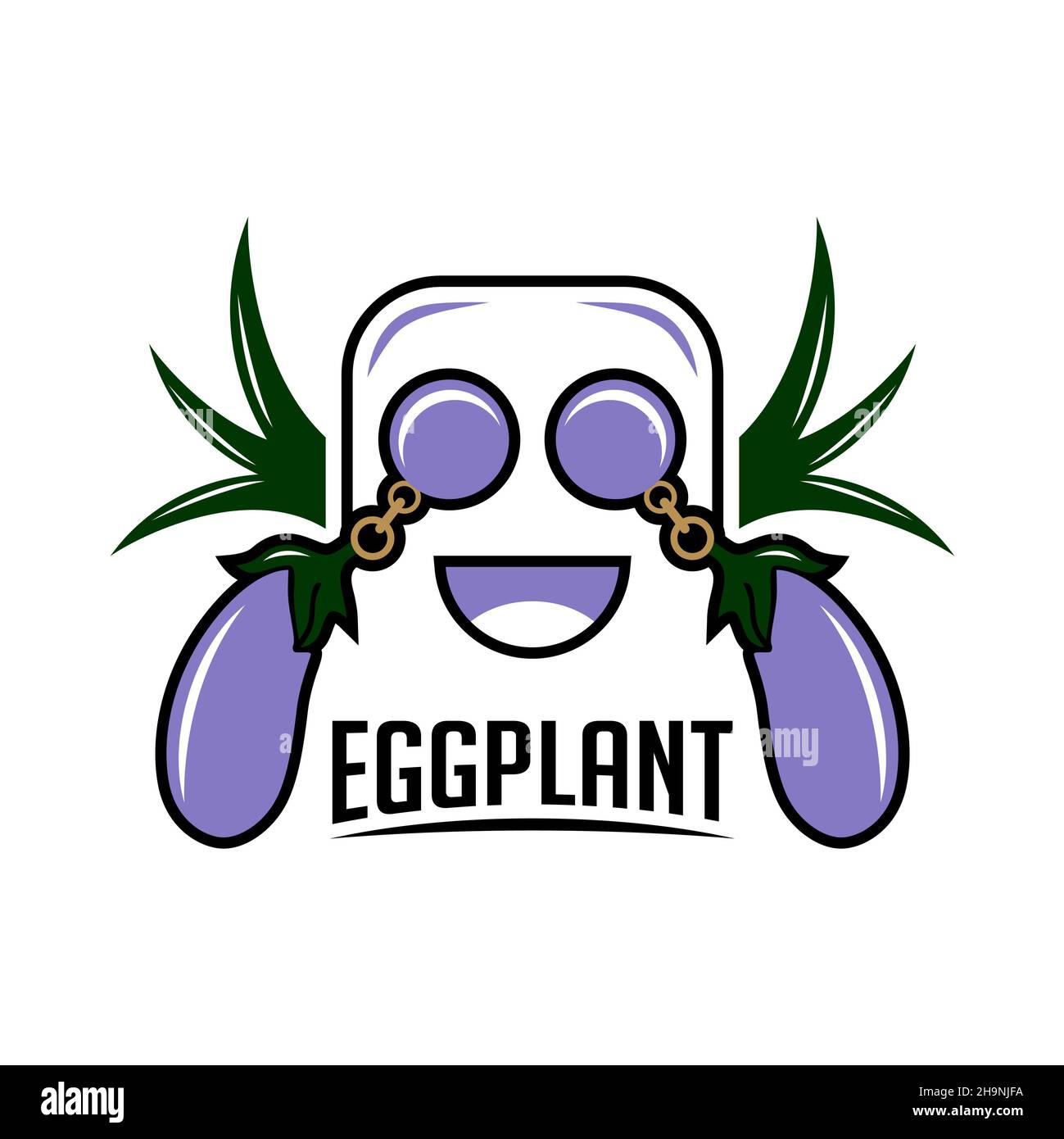 Funny eggplant mascot design Cut Out Stock Images & Pictures - Alamy