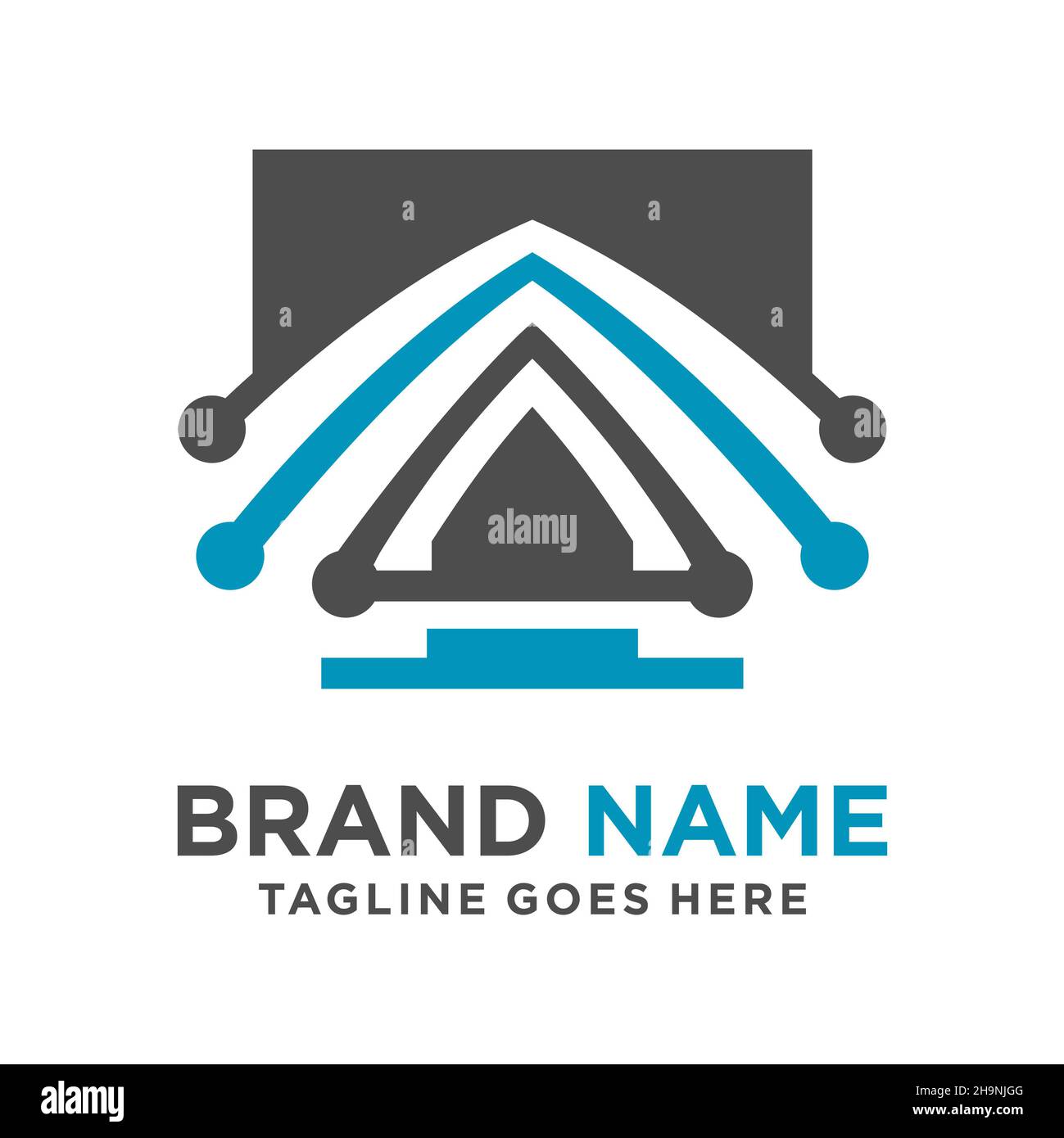 monitor logo initials A your company Stock Photo - Alamy