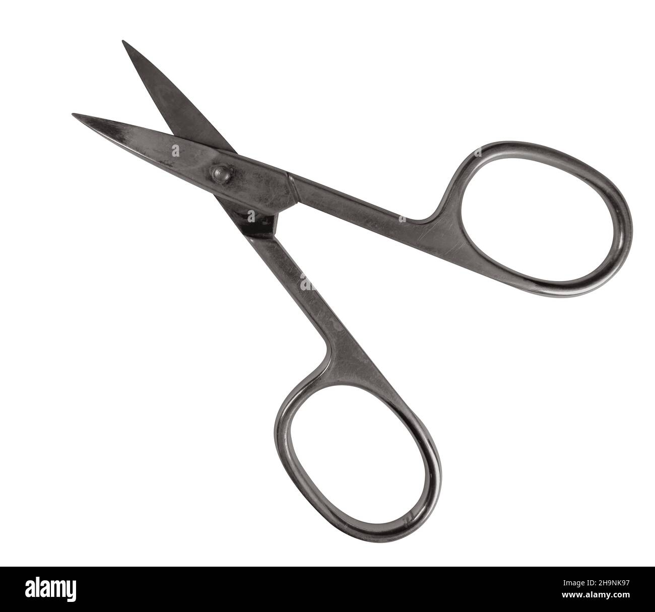 Metallic scissors on the white background. Clipping path included Stock ...