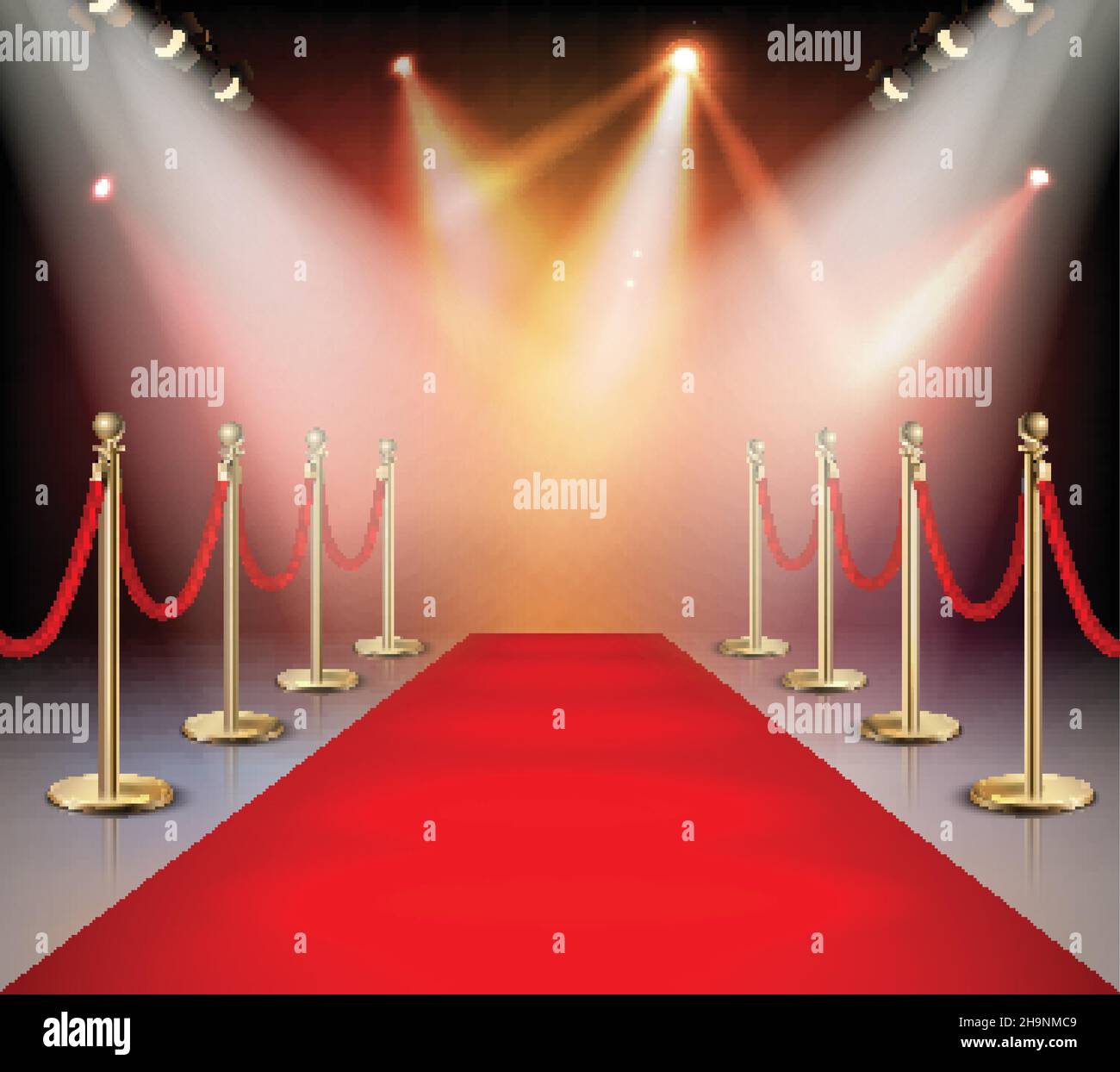 Realistic red carpet in illumination composition event or award ...