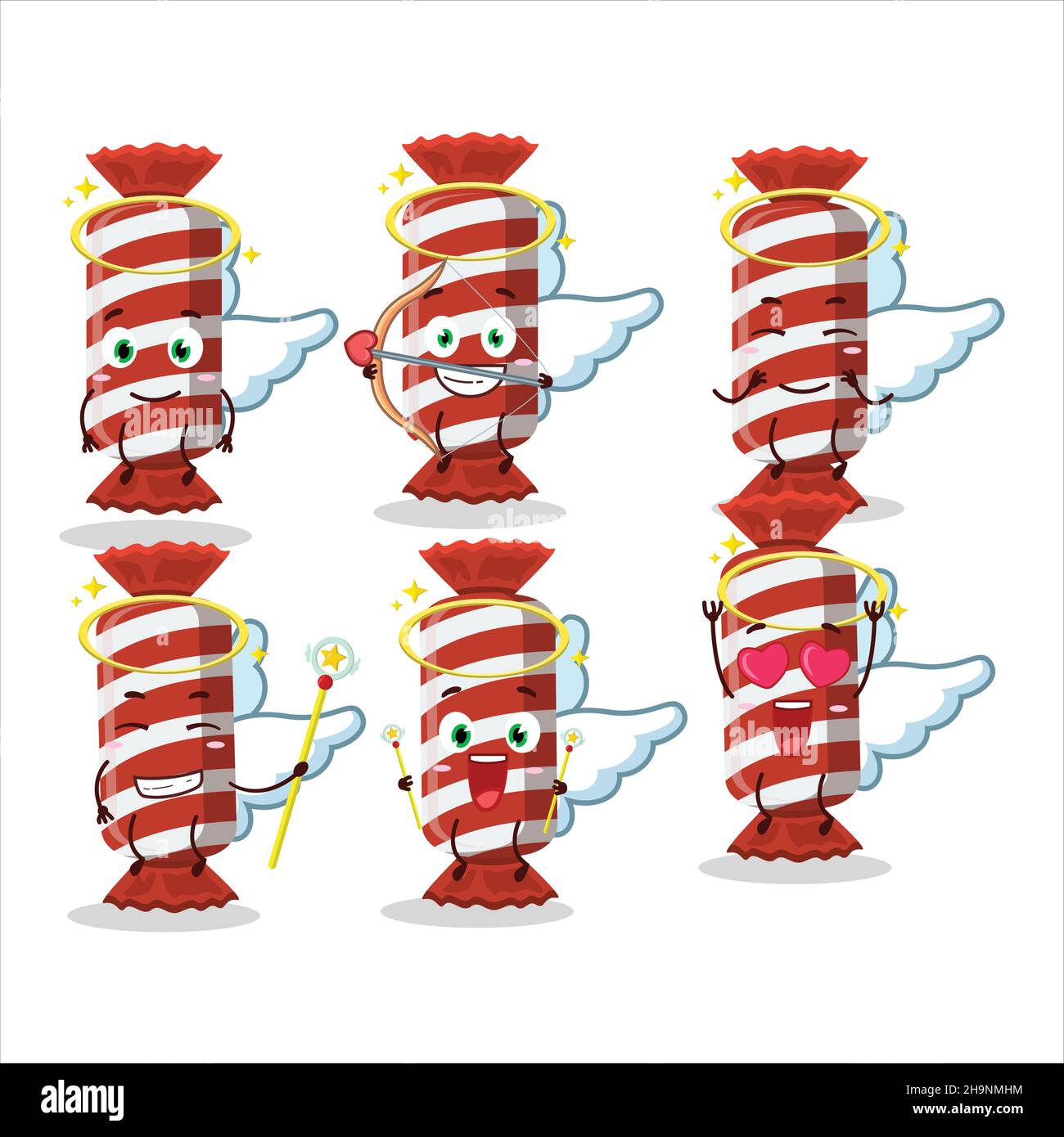 Red Long Candy Package Cartoon Designs As A Cute Angel Character