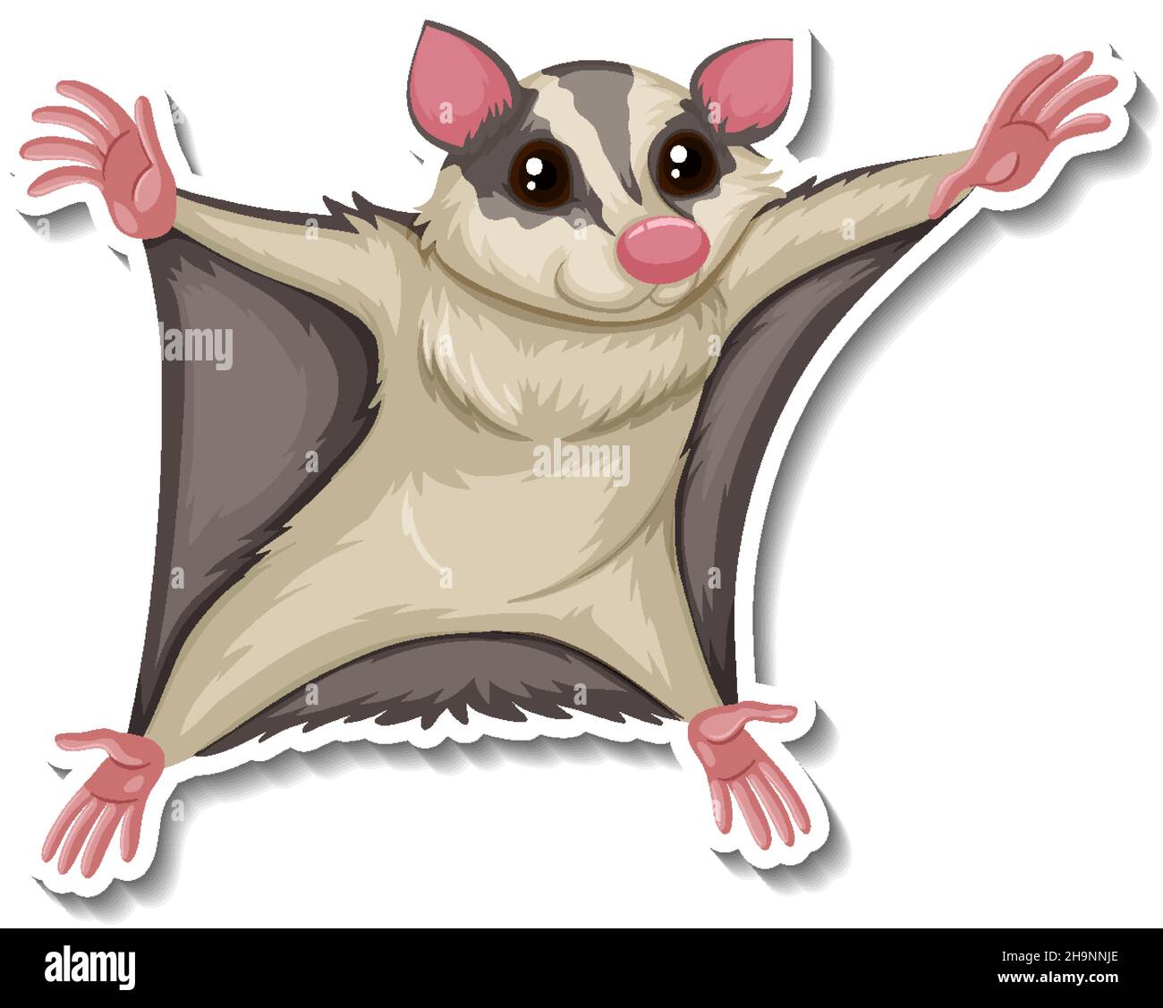 Sugar glider animal cartoon sticker illustration Stock Vector Image ...