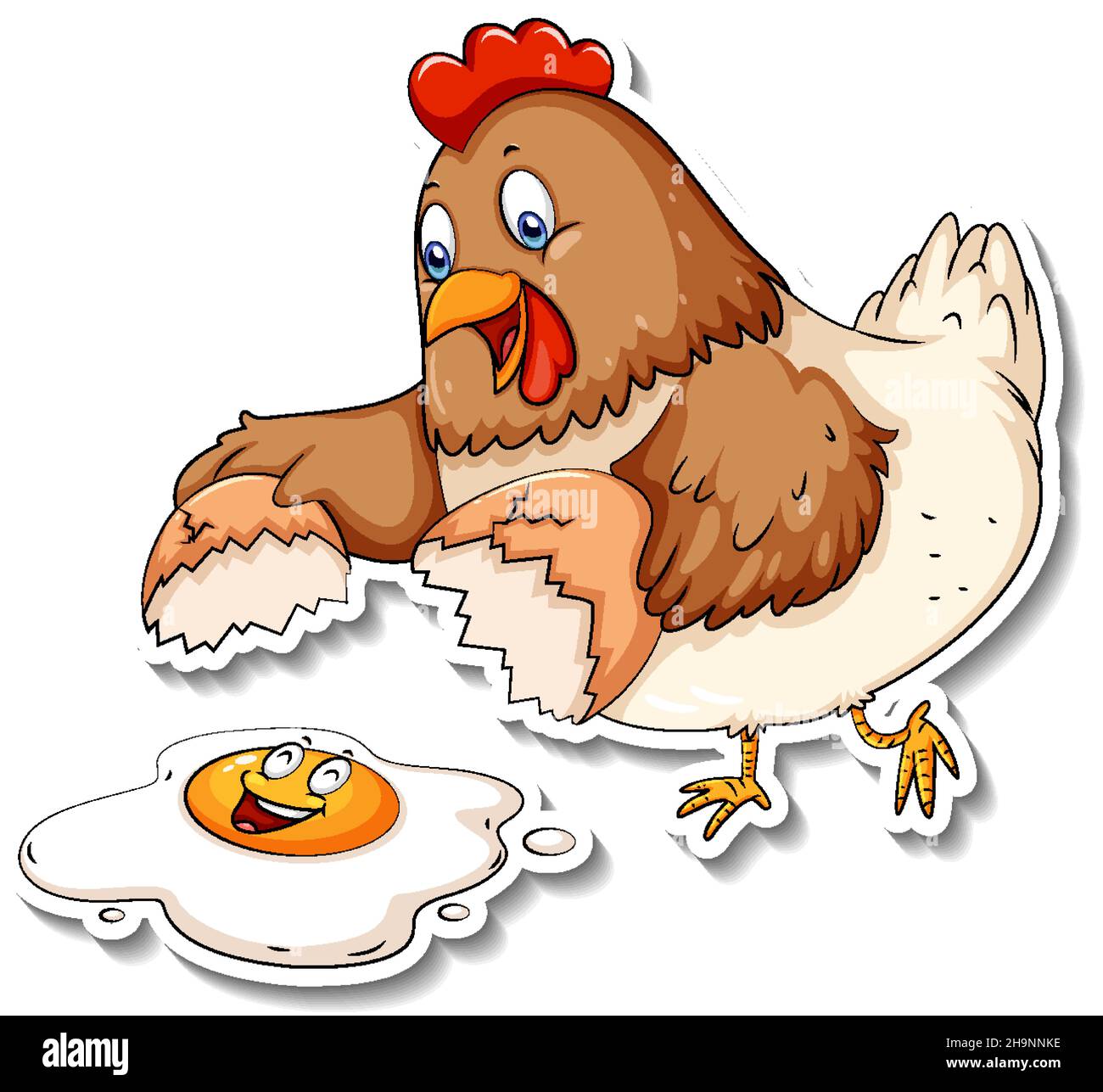 A chicken animal cartoon sticker illustration Stock Vector Image & Art ...