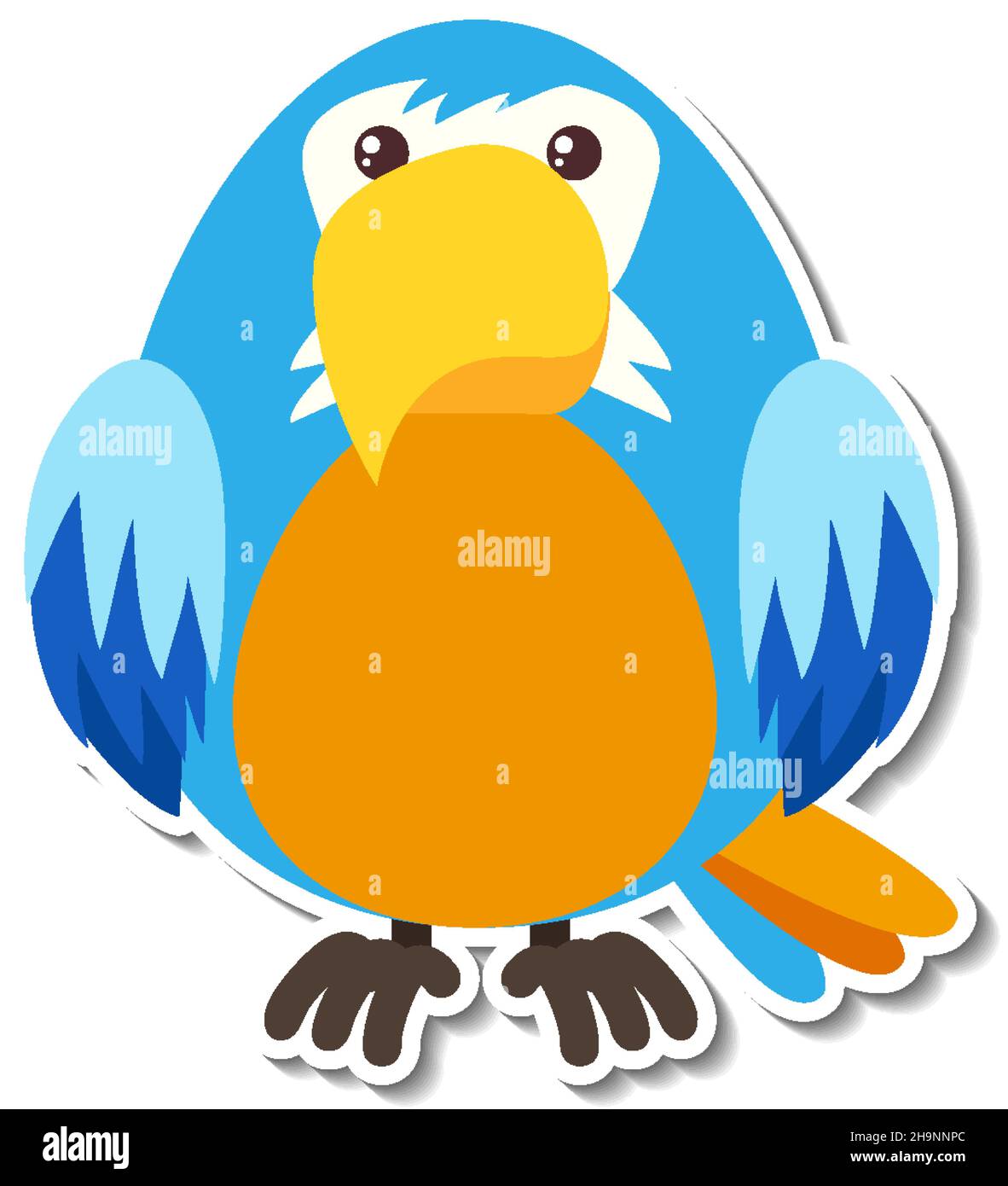 Chubby bird animal cartoon sticker illustration Stock Vector Image ...