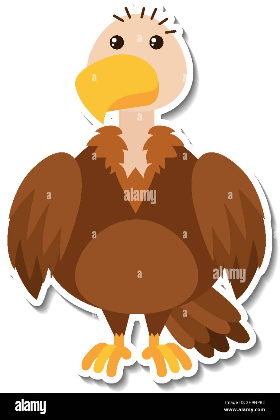Griffon vulture bird animal cartoon sticker illustration Stock Vector ...