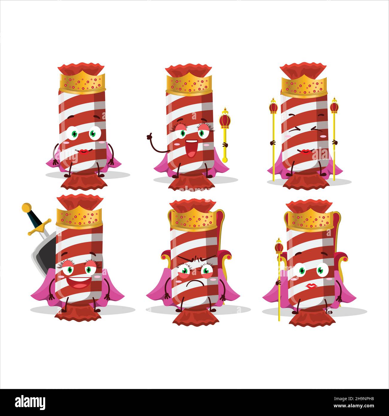 Queen and her magic clothes cartoon of red long candy package wearing ...