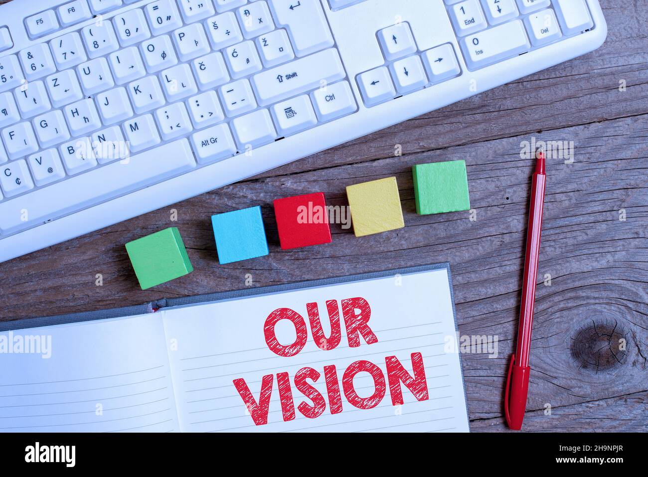 Conceptual display Our Vision. Word Written on serves as clear guide ...