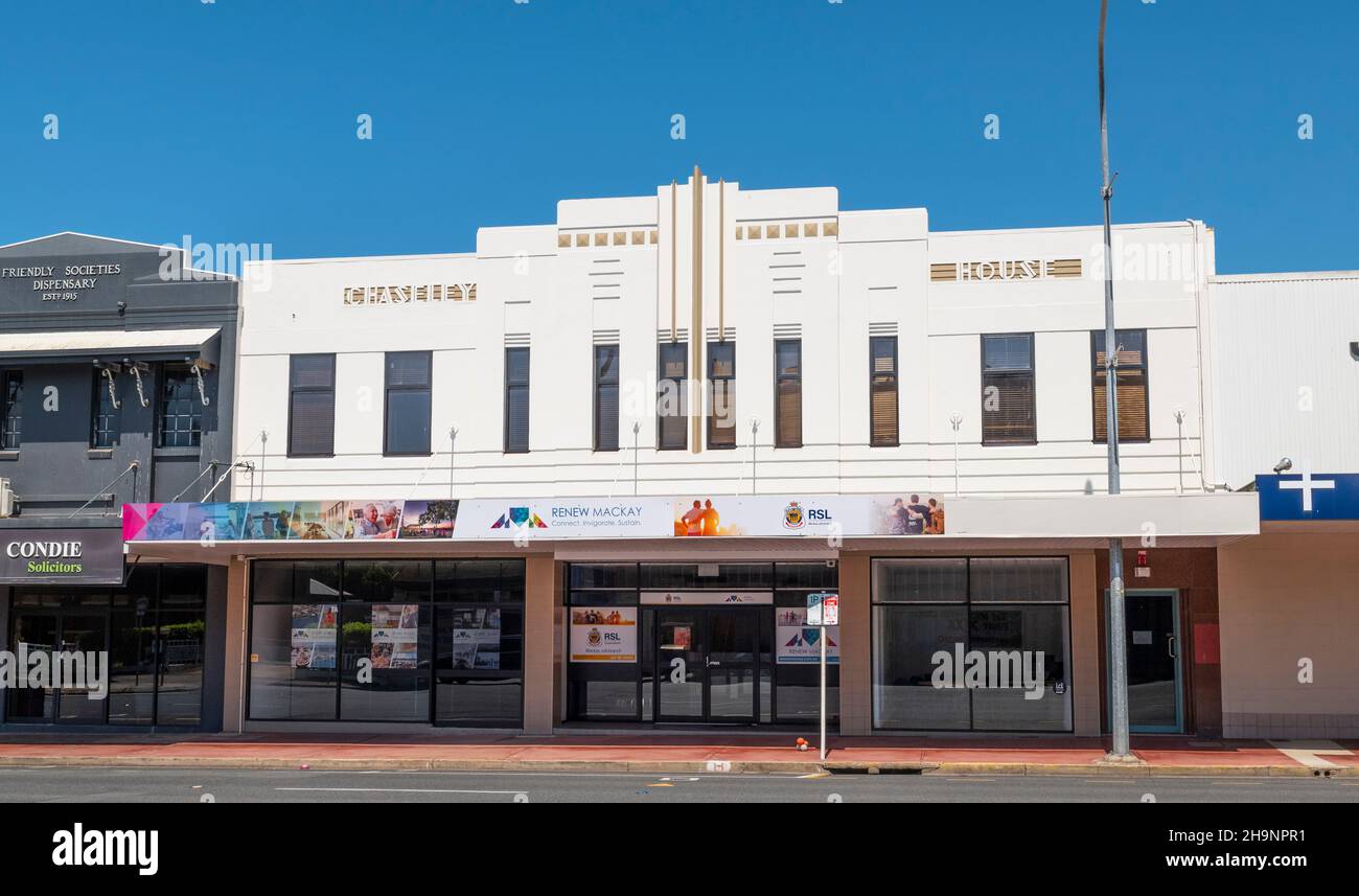 Art Deco heritage buildings in Mackay City, queensland, australia Stock ...