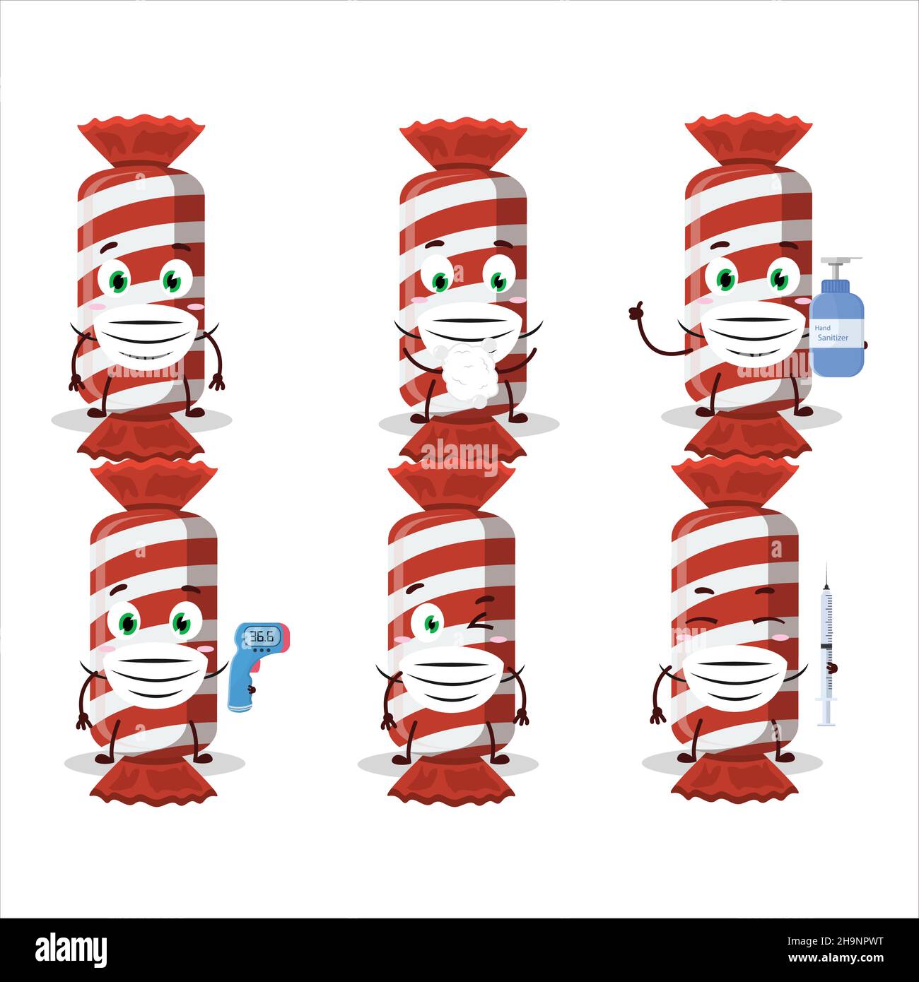 A picture of red long candy package cartoon design style keep staying ...